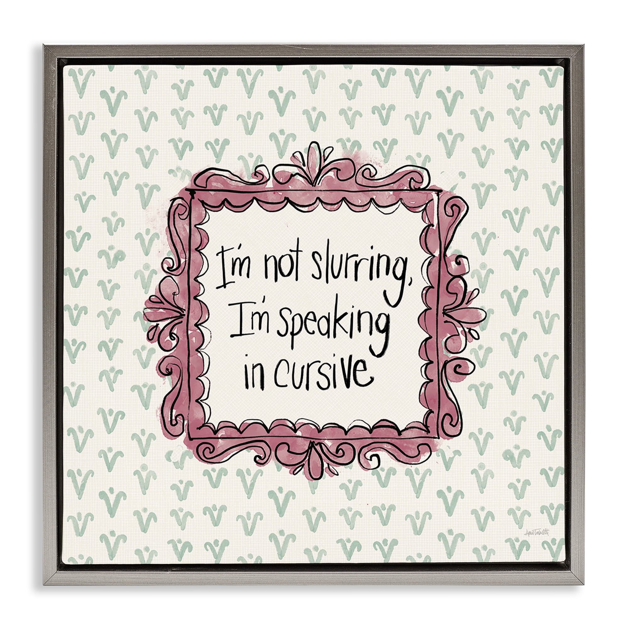 Stupell Industries Speaking In Cursive Food & Beverage Painting Gray ...