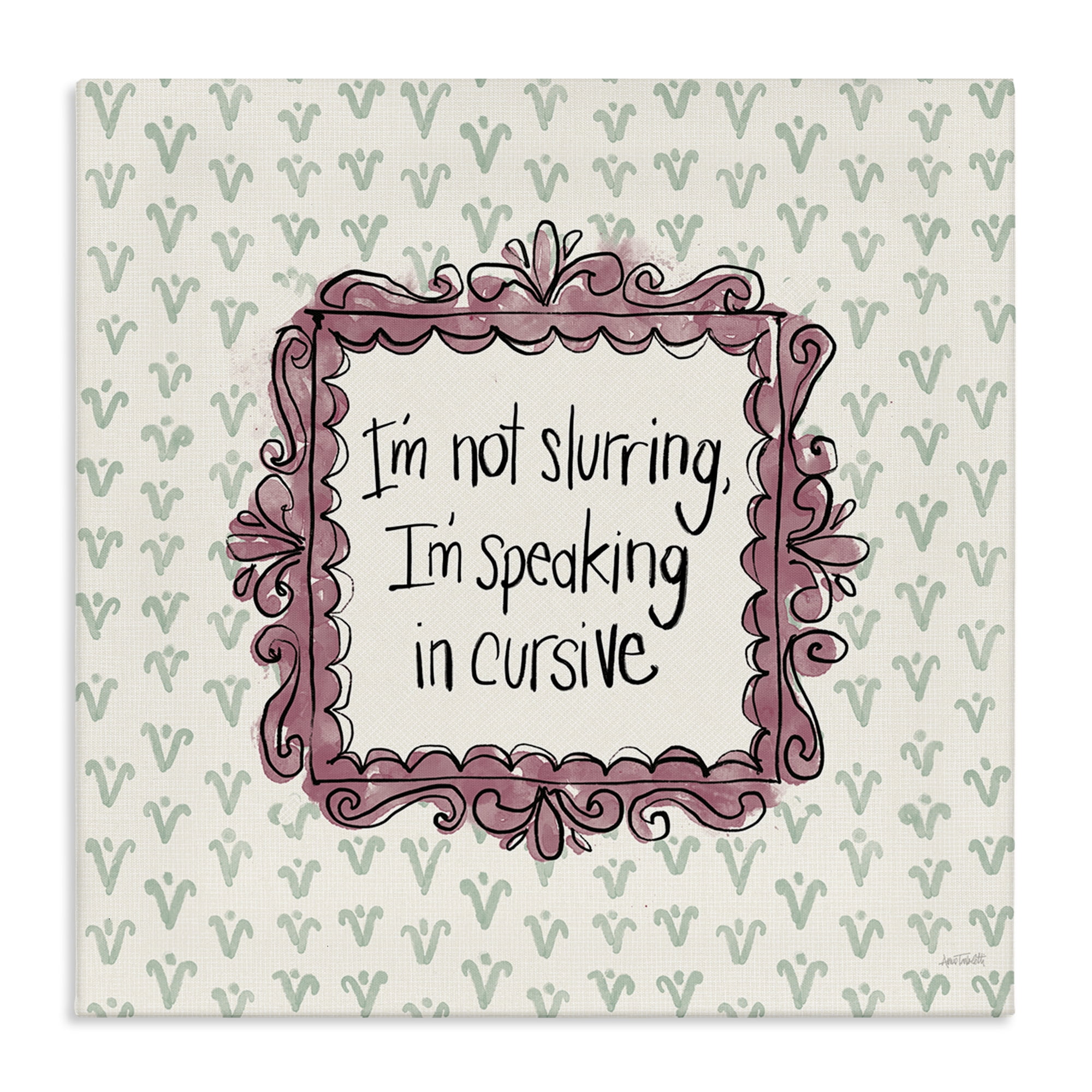 Stupell Industries Speaking In Cursive Food & Beverage Painting Wrapped ...