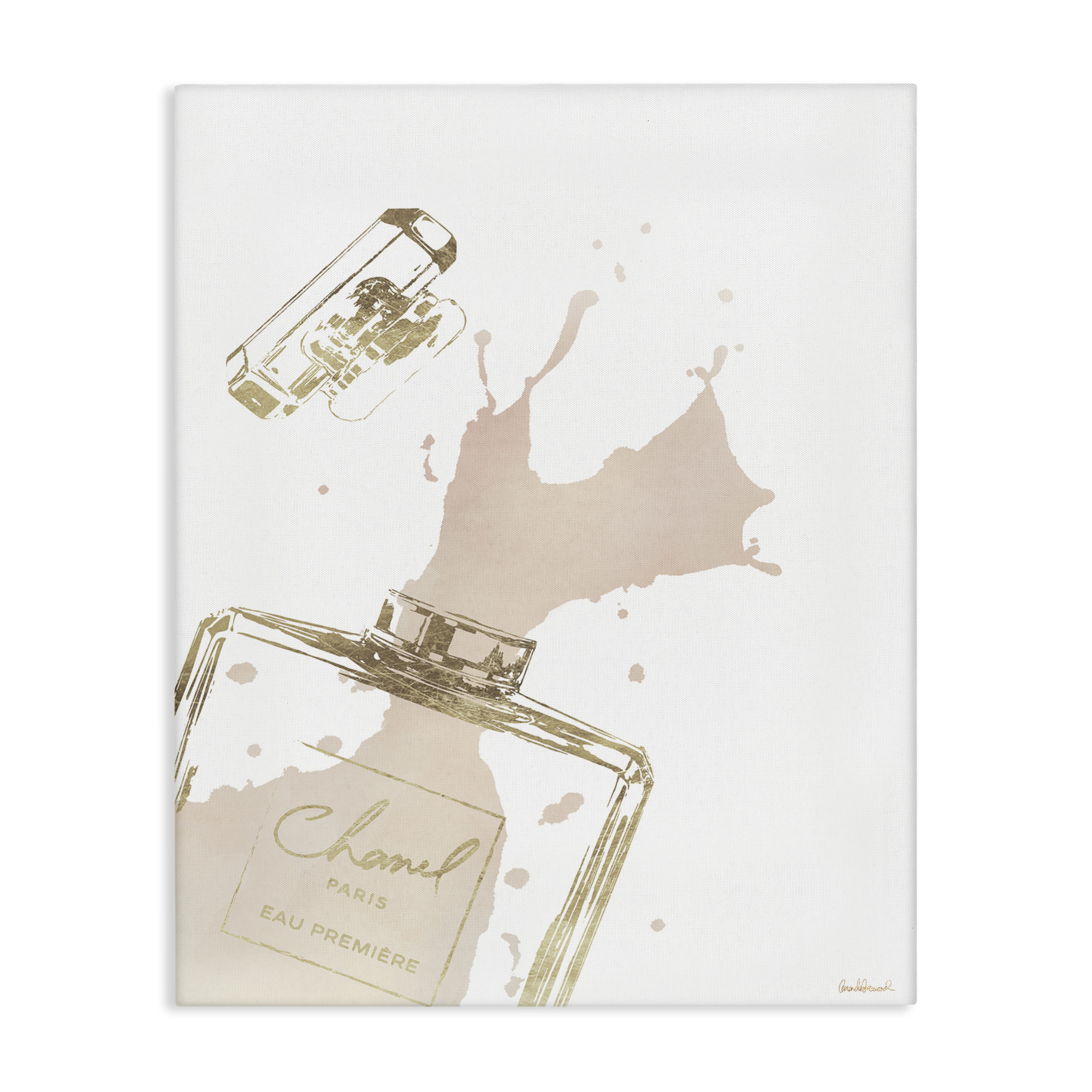 Stupell Industries Spilling Perfume Splash Fashion Painting Wrapped ...