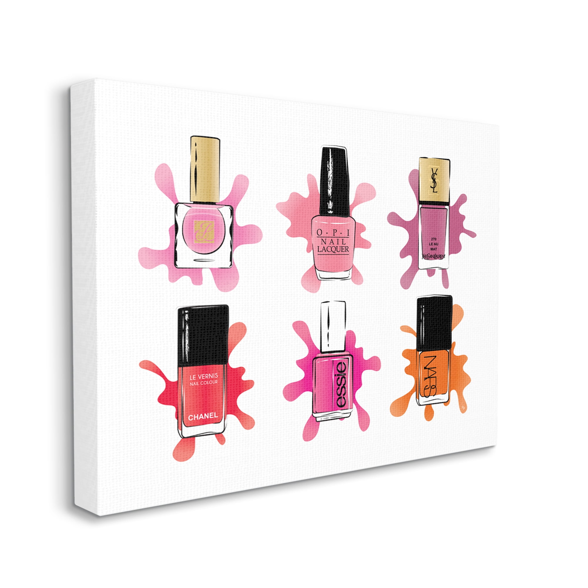Stupell Industries Splash Nail Polish Glam Pink Purple Orange, 30 x 40 ...