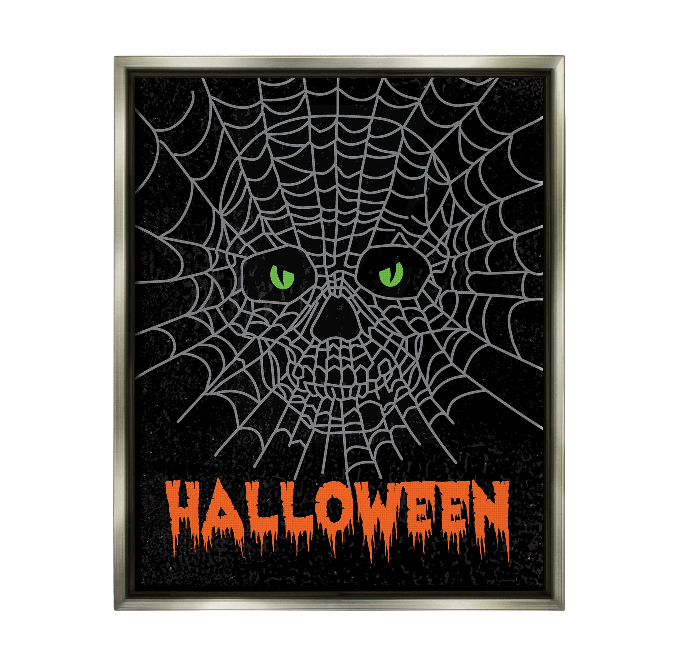 Stupell Industries Spooky Halloween Spider Web Skull Graphic Art Luster ...