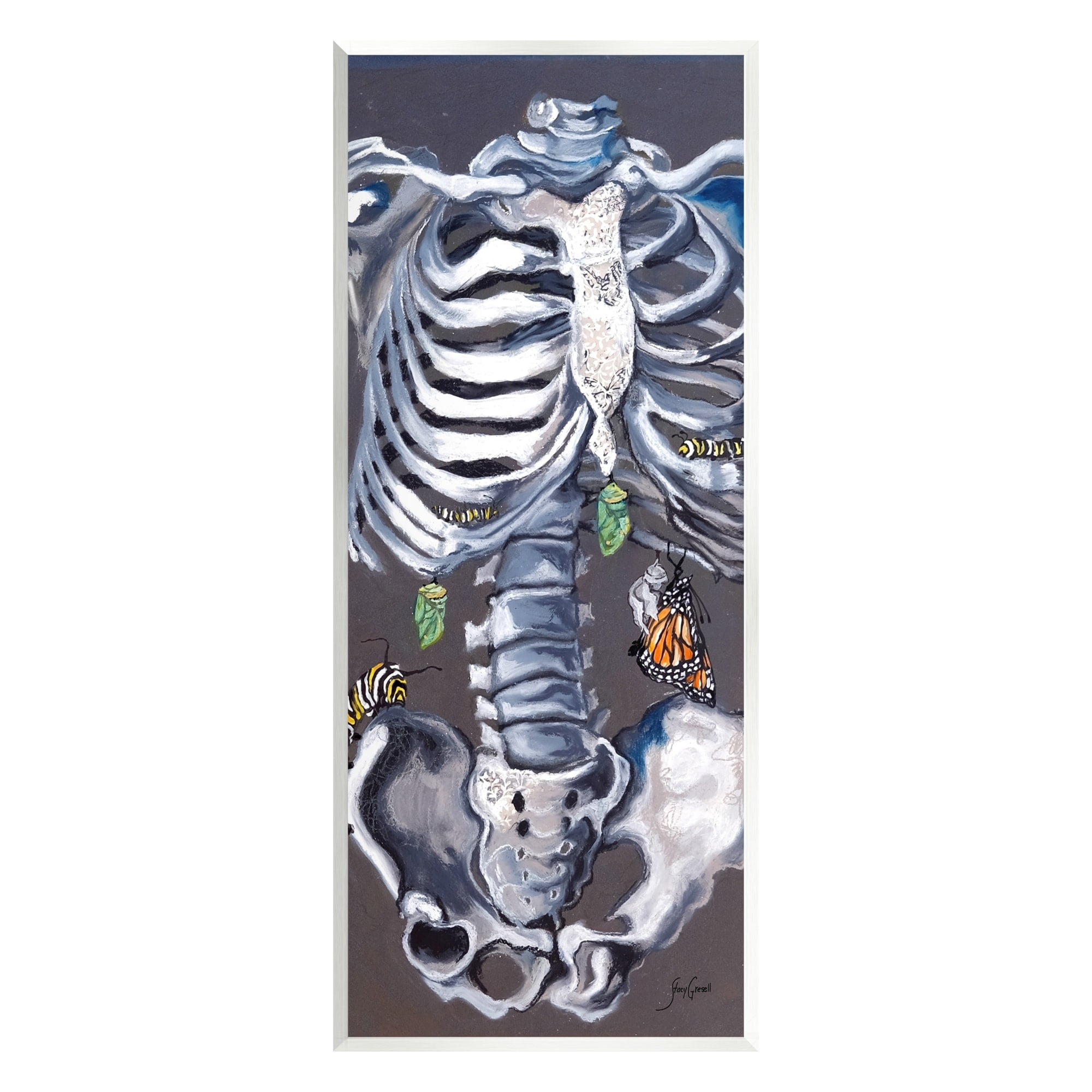 Stupell Industries Spooky Skeleton Crawling Insects Bugs Detailed ...