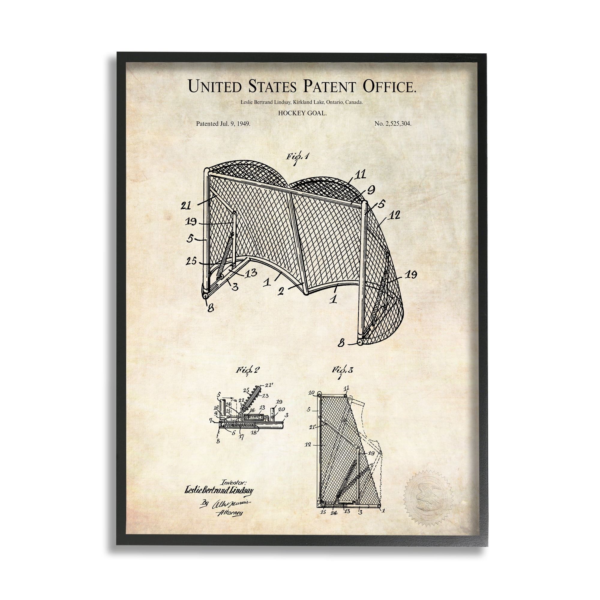 Stupell Sports Hockey Goal Diagram Blueprint Wall Art - Walmart.com