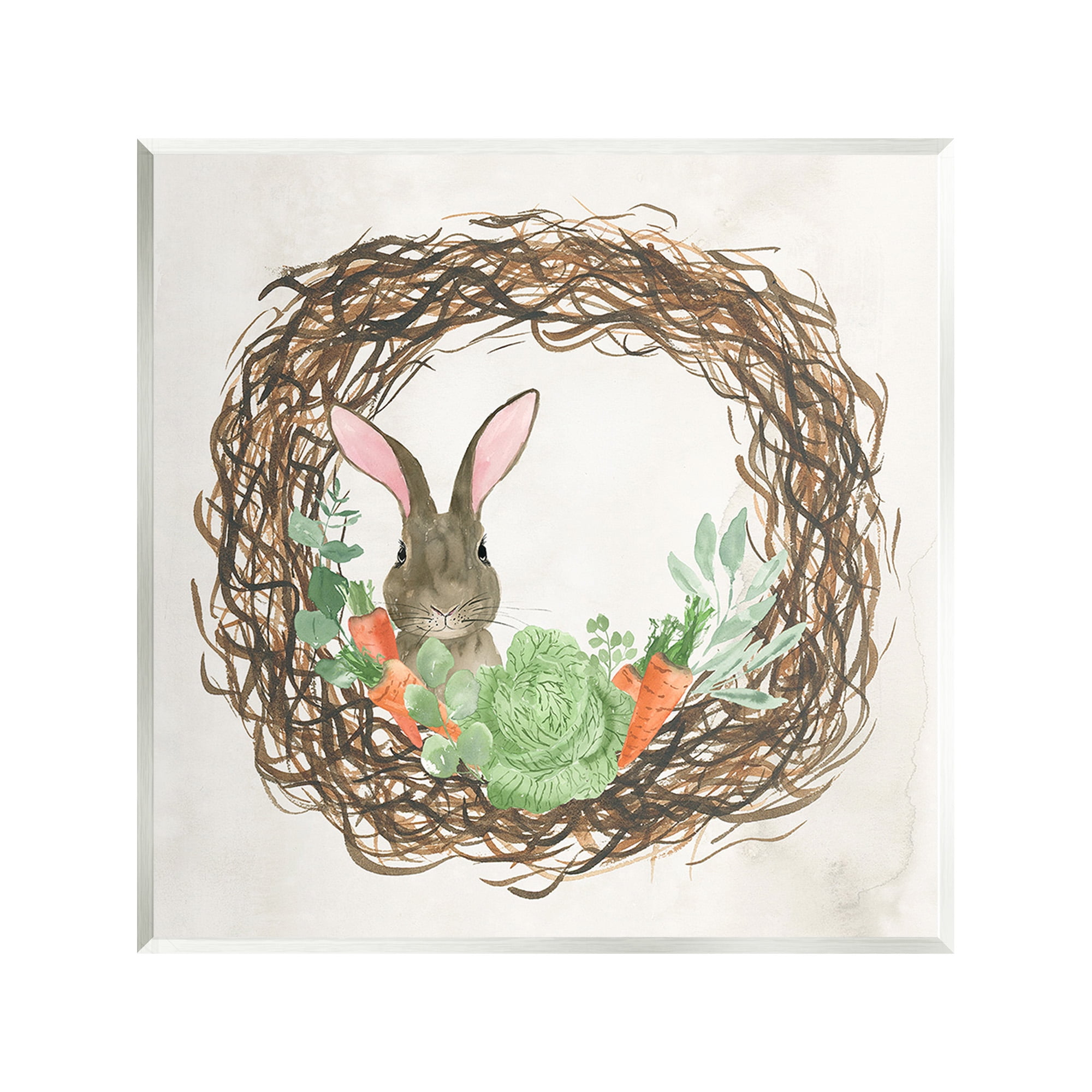 Stupell Industries Spring Easter Wreath Animals & Insects Painting ...