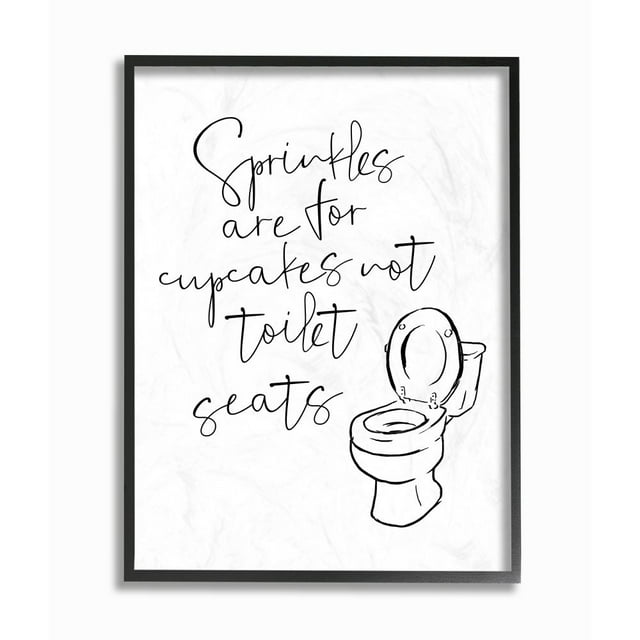 Stupell Industries Sprinkles Funny Ink Drawing Bathroom Design Graphic ...