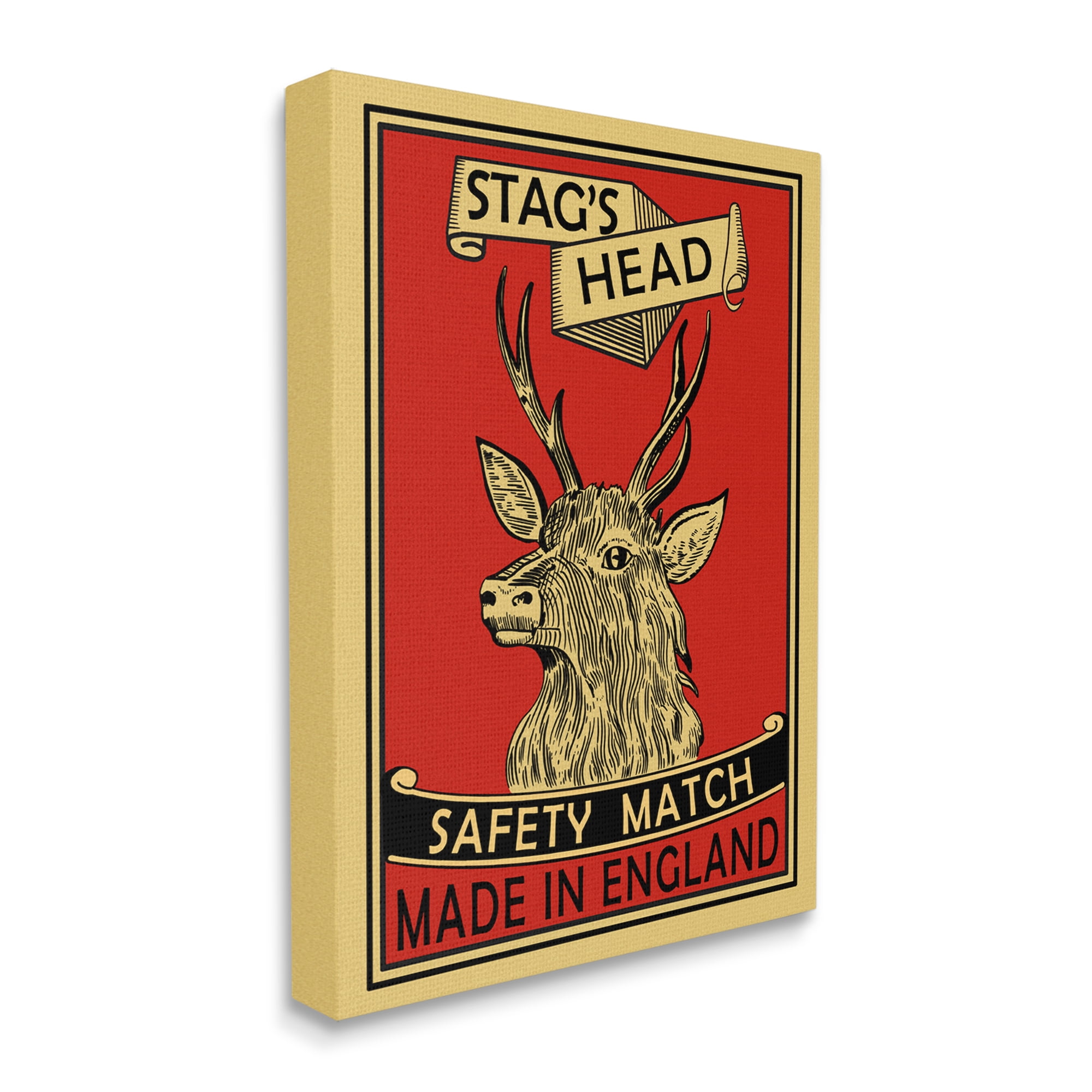 Stupell Industries Stags Head Safety Match Deer Red 24x30 - Walmart.com