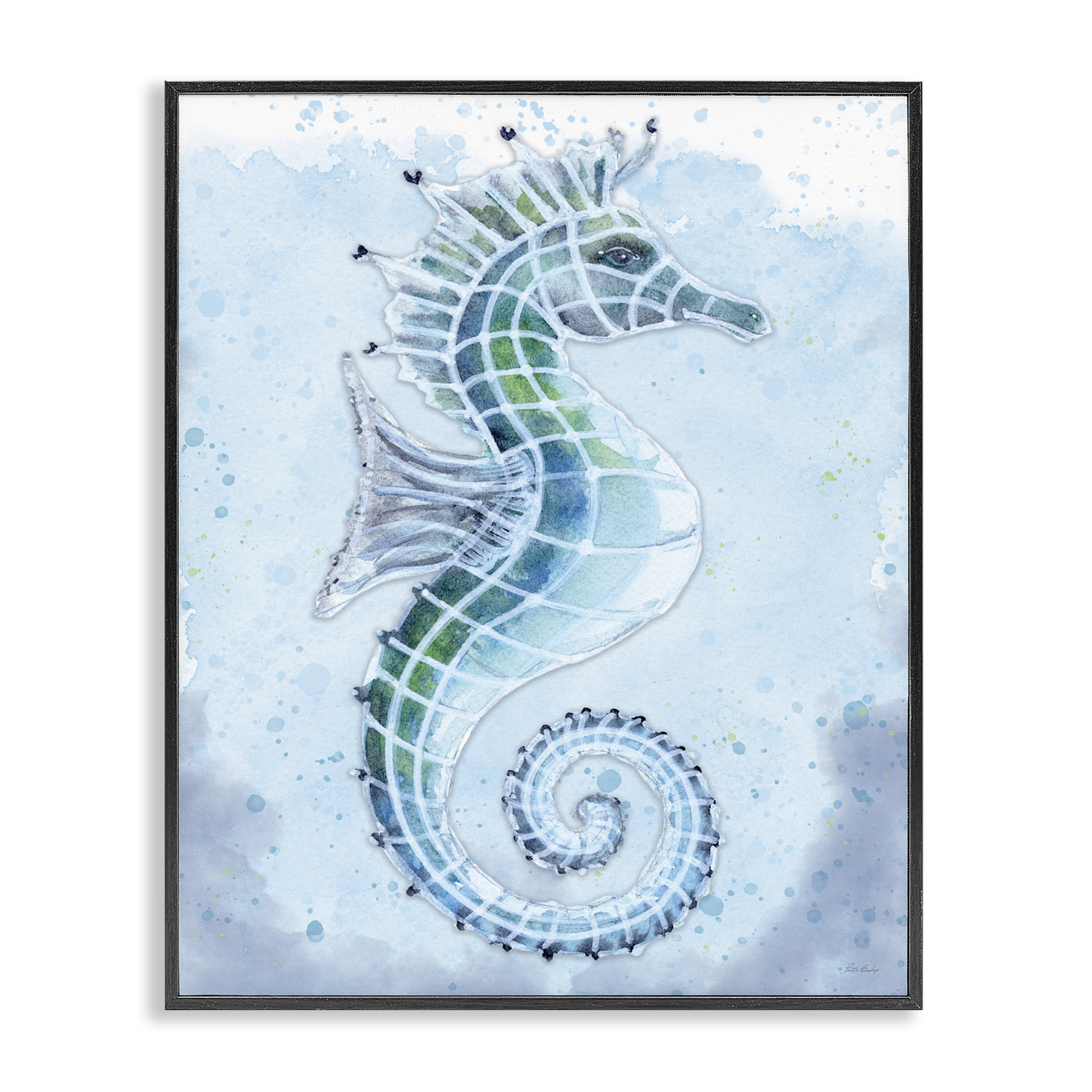 Stupell Industries Stained Glass Seahorse Nautical & Beach Painting ...