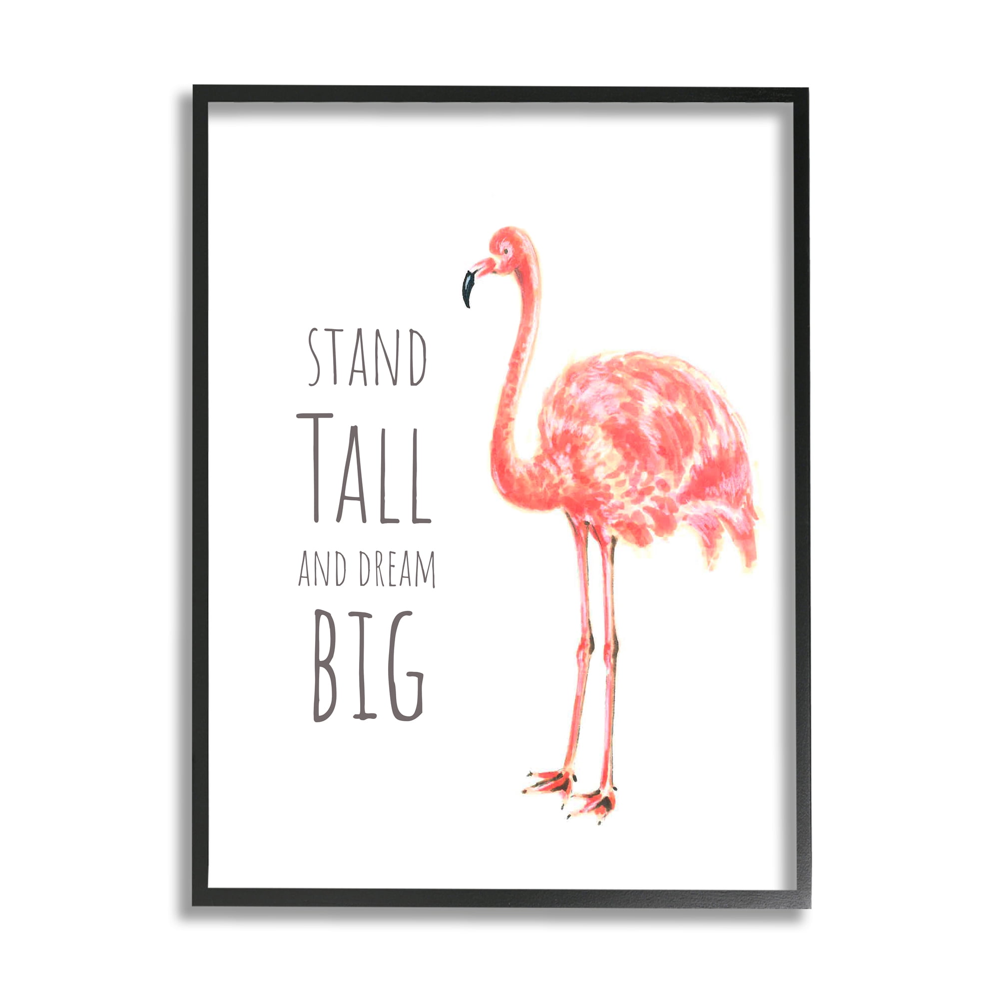 Stupell Stand Tall Dream Big Pink Flamingo Wall Art 11x14 - Walmart.com