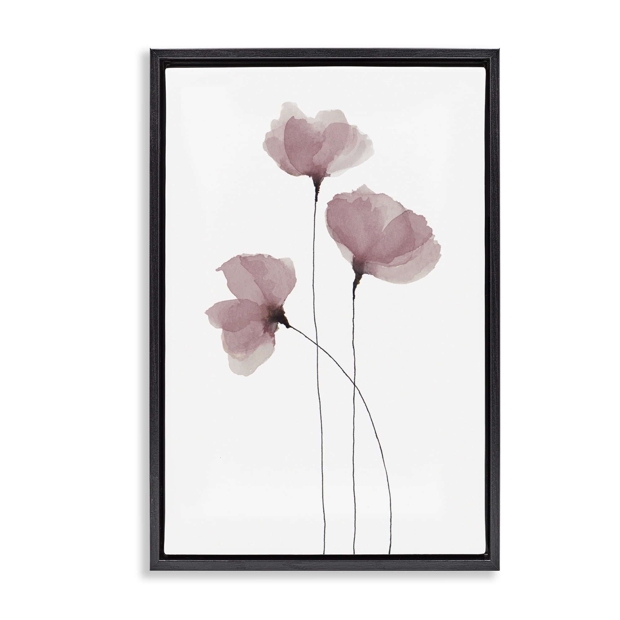 Stupell Industries Standing Tall Pink Flowers Plants & Flowers Painting ...