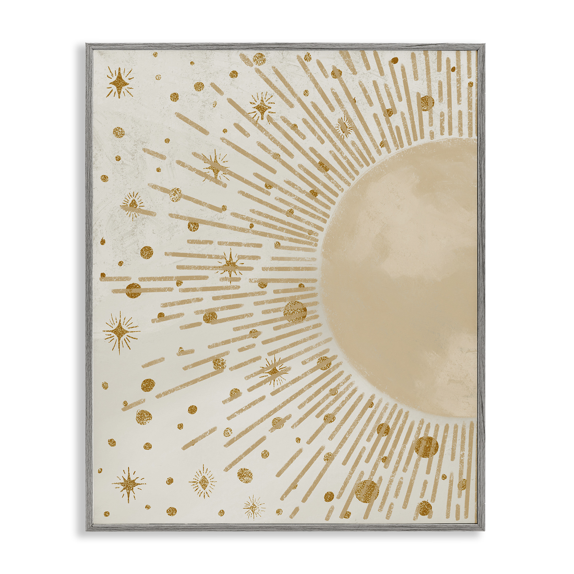 Stupell Industries Starry Sun Rays Landscape Painting Gray Framed Art ...
