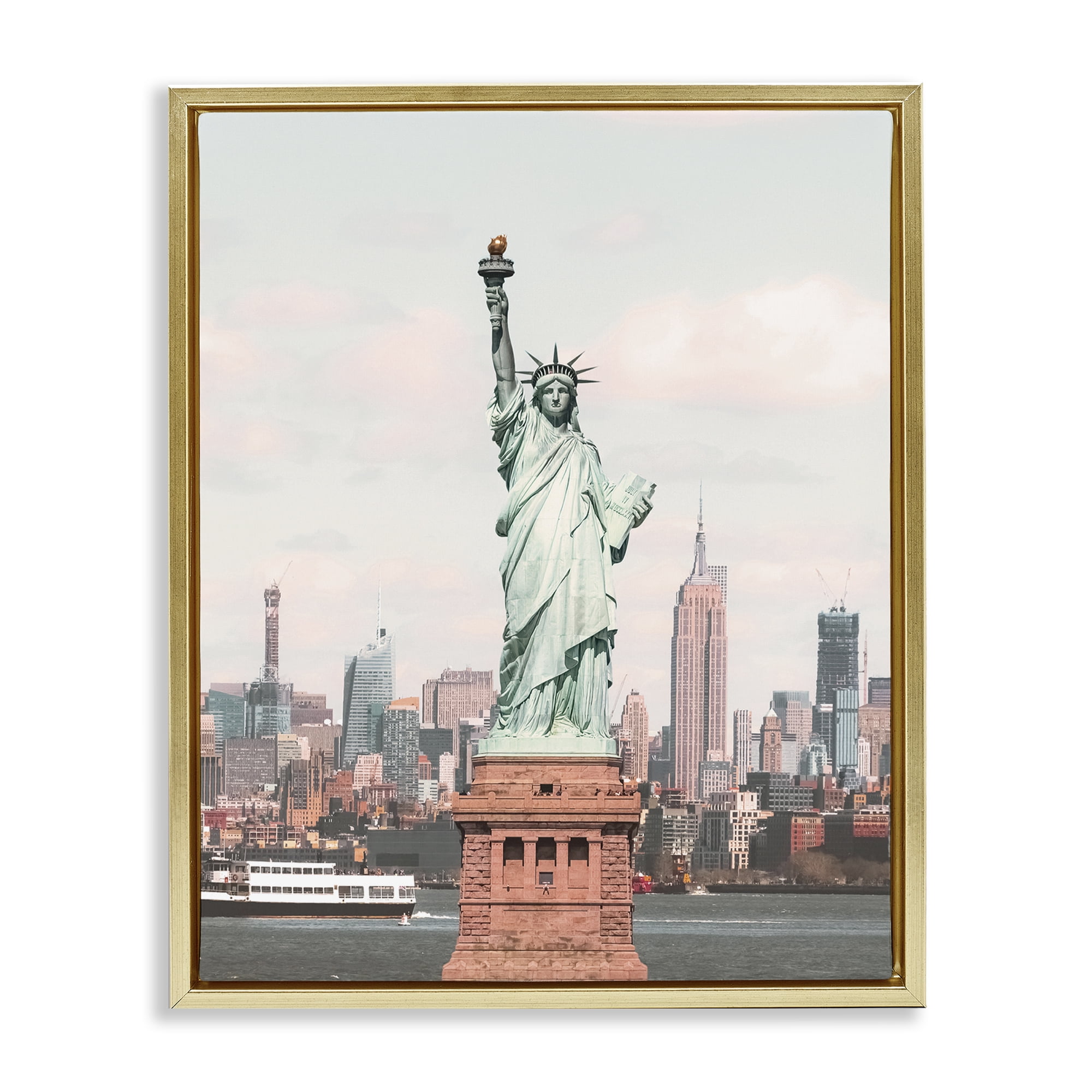 Stupell Industries Statue of Liberty Skyline Cities & Countries ...