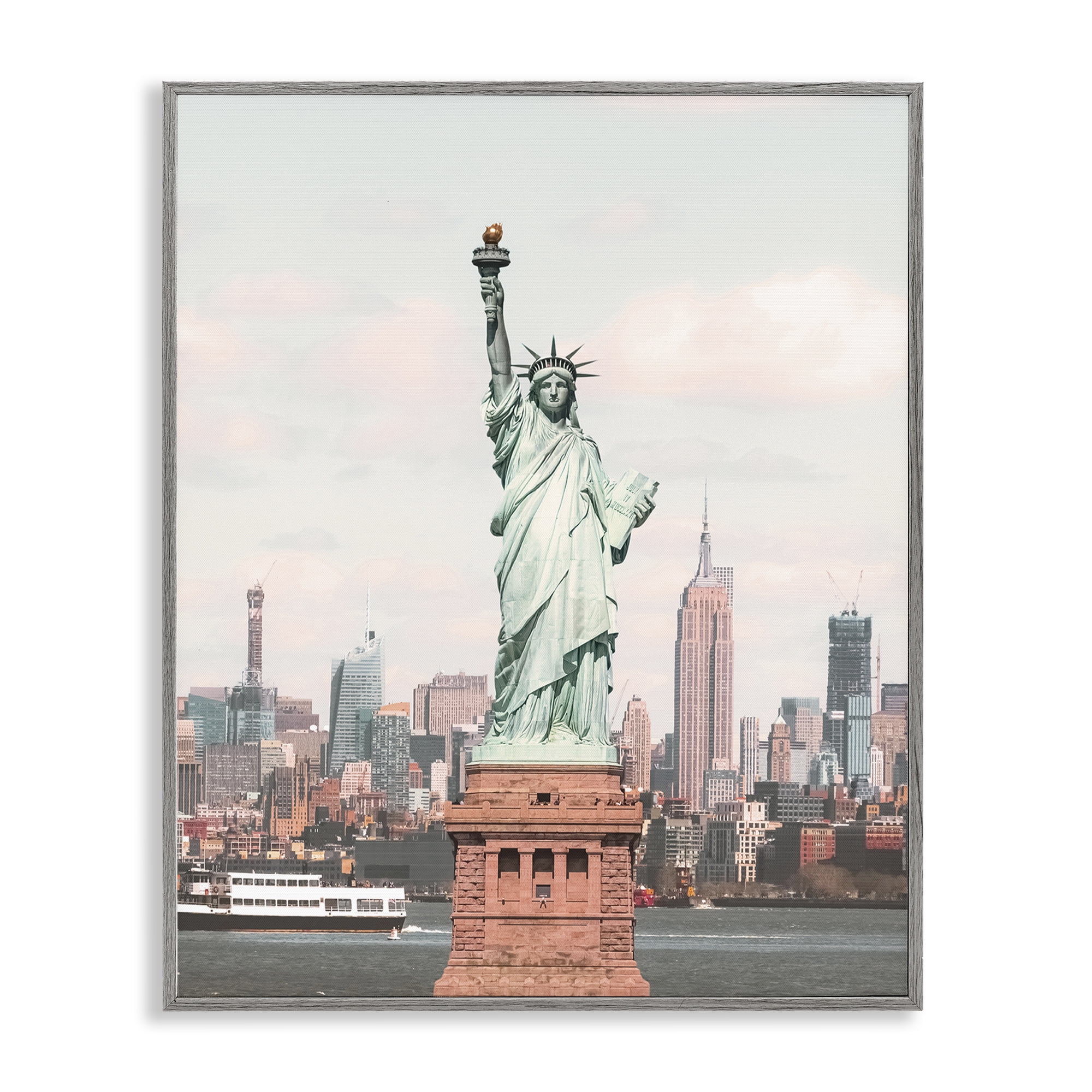 Stupell Industries Statue of Liberty Skyline Cities & Countries ...