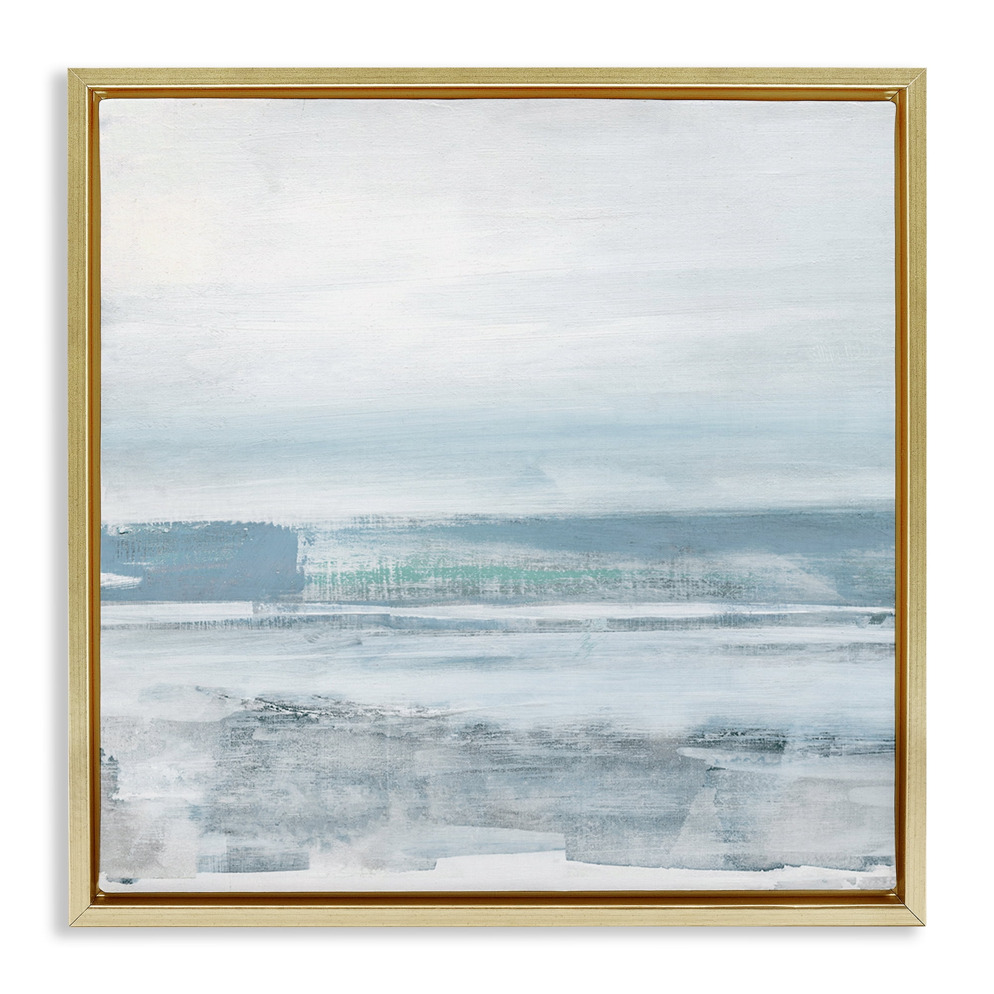 Stupell Industries Stormy Blue Grey Ocean Abstract Painting Gold ...