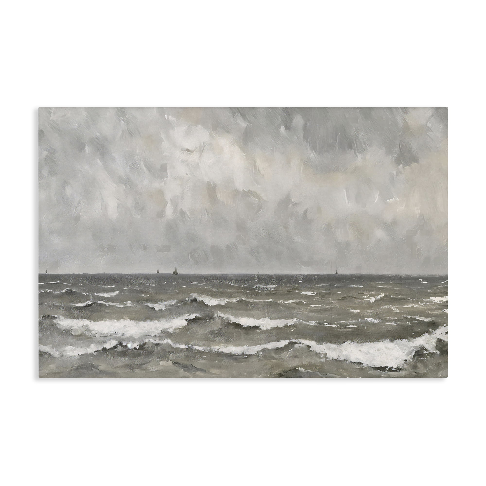 Stupell Industries Stormy Ripples at Sea Canvas Wall Art, design by ...
