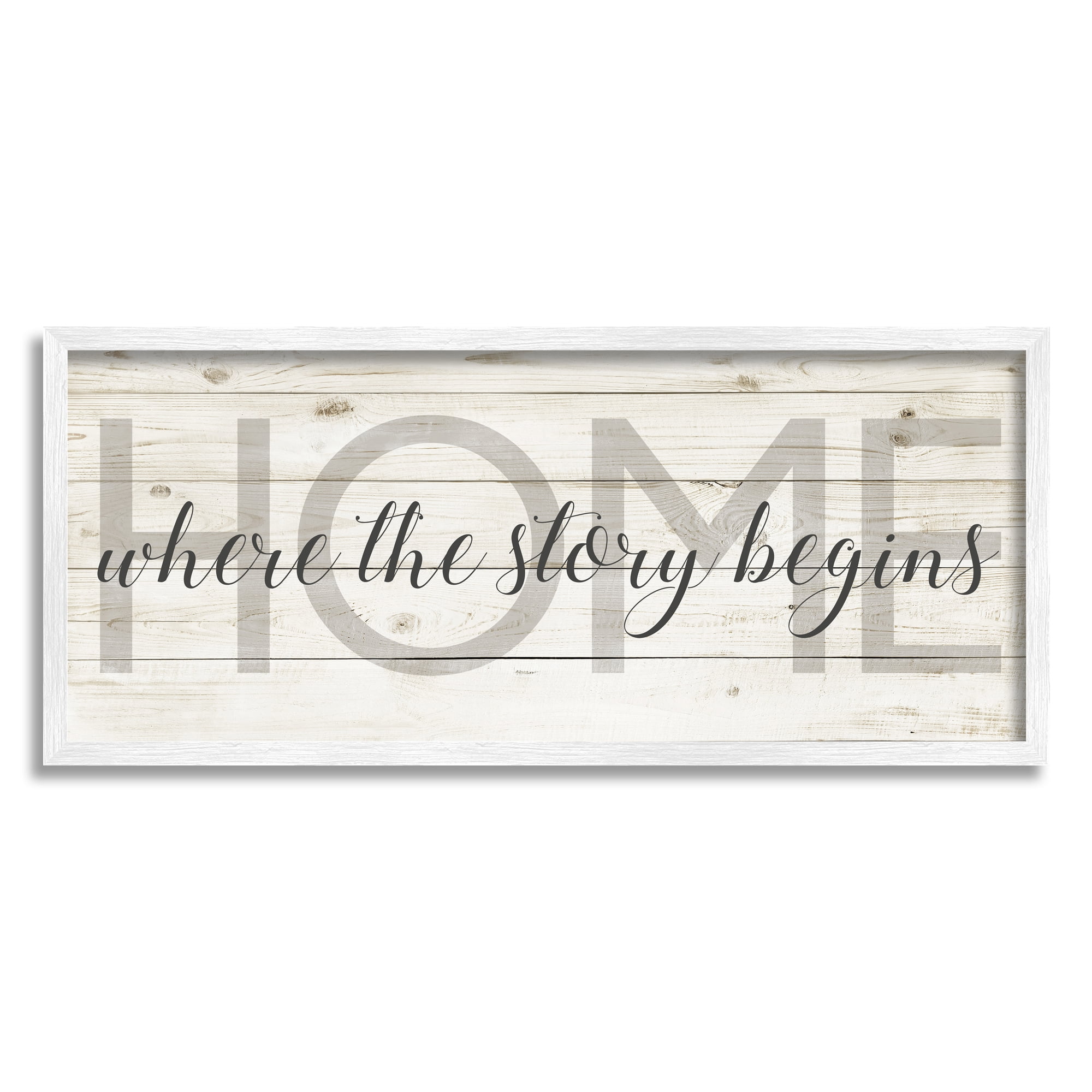 Stupell Industries Story Begins Family Home Inspirational Word Textured ...