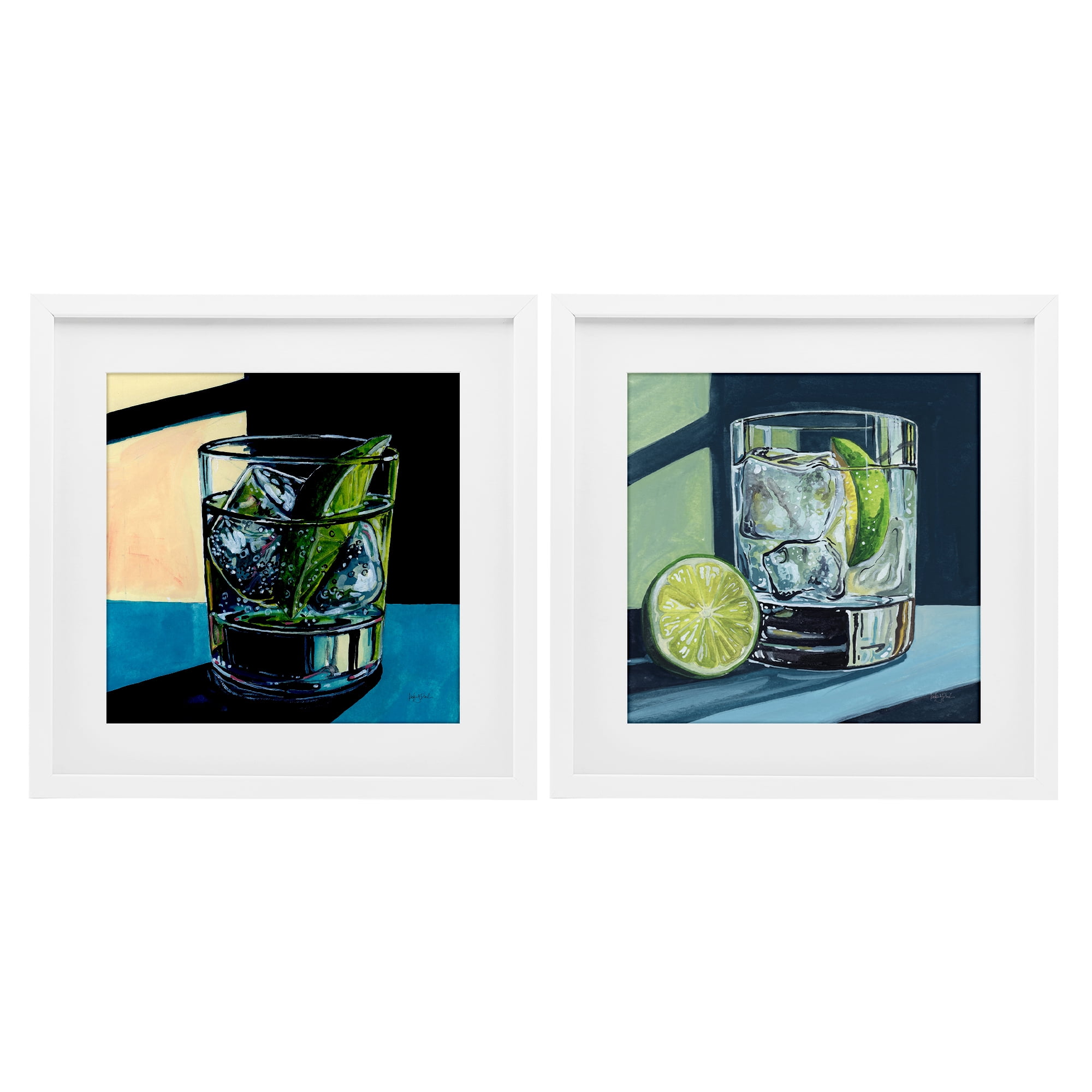 Stupell Industries Strong Gin Tonic Cocktail 2 Piece White Framed Print ...