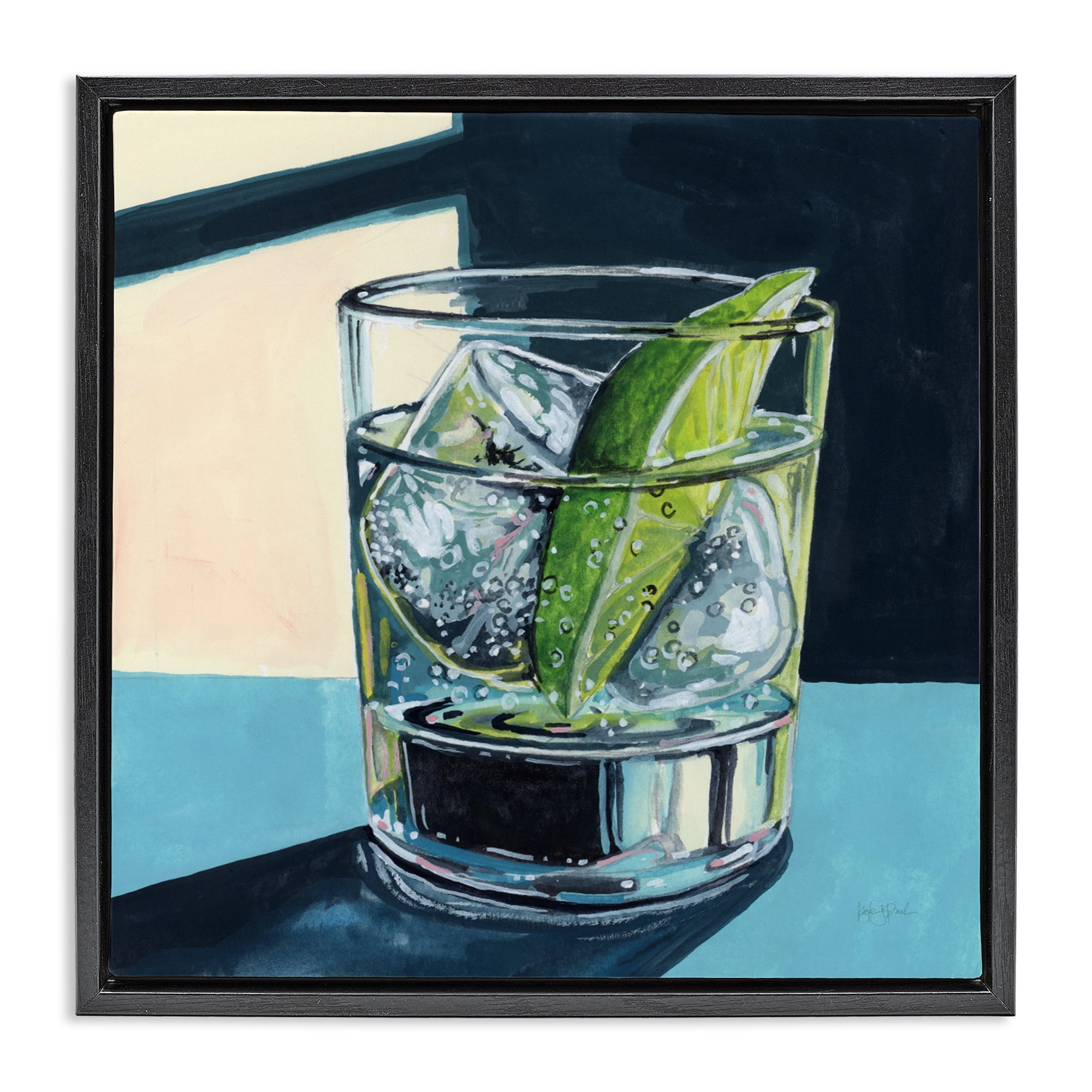 Stupell Industries Strong Gin and Tonic Black Framed Floater Canvas ...