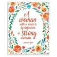 Stupell Industries Strong Woman Flower Inspirational Word Design Wall ...