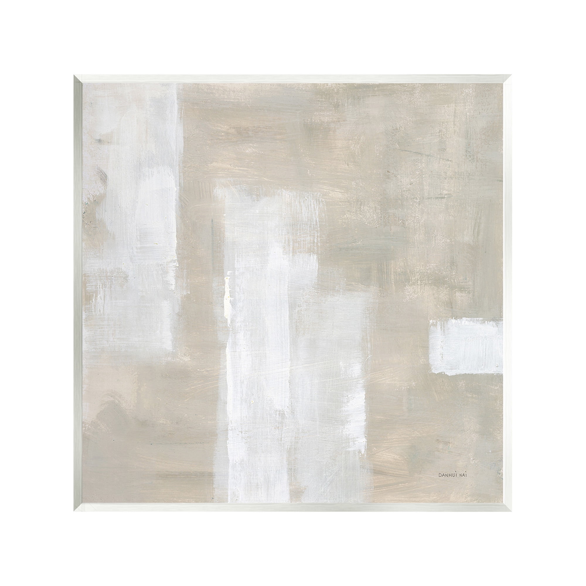 Stupell Industries Subtle Beige Abstract Abstract Painting Unframed Art ...