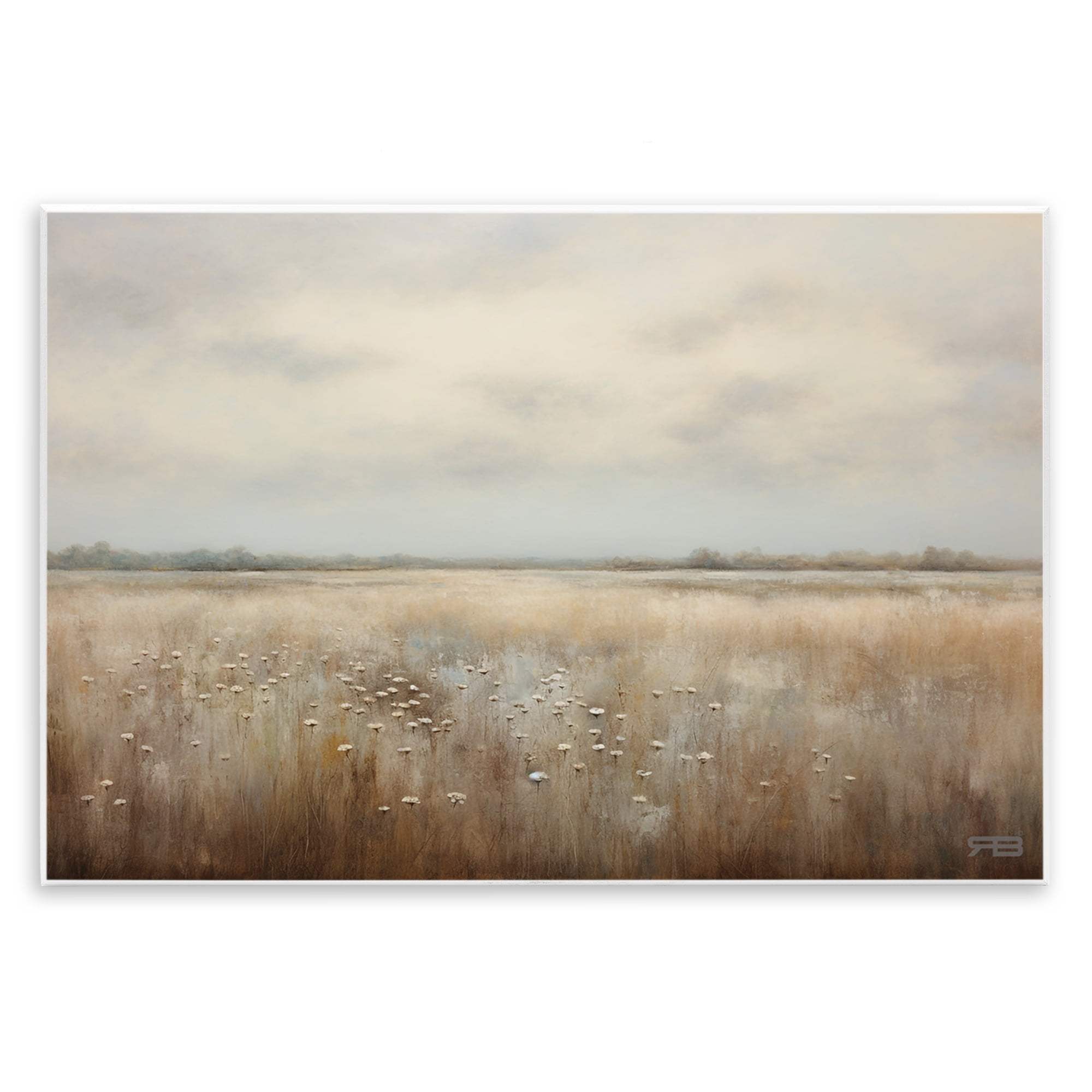 Stupell Industries Subtle Flower Meadow Landscape Painting Unframed Art ...