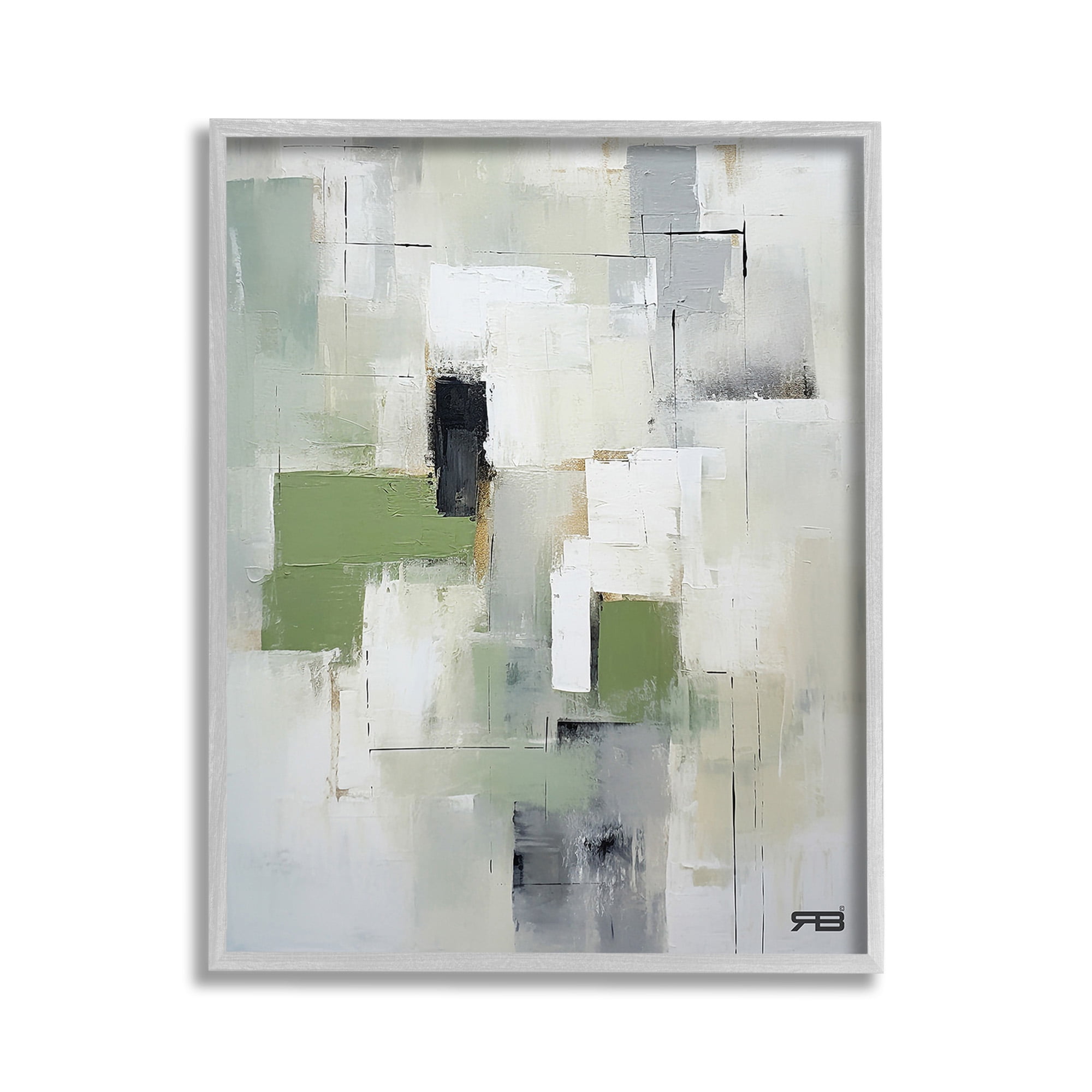 Stupell Industries Subtle Grey Shapes Abstract Painting Gray Framed Art ...