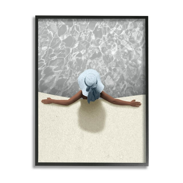 Stupell Industries Summer Aerial View Person Pool Water Graphic Art ...
