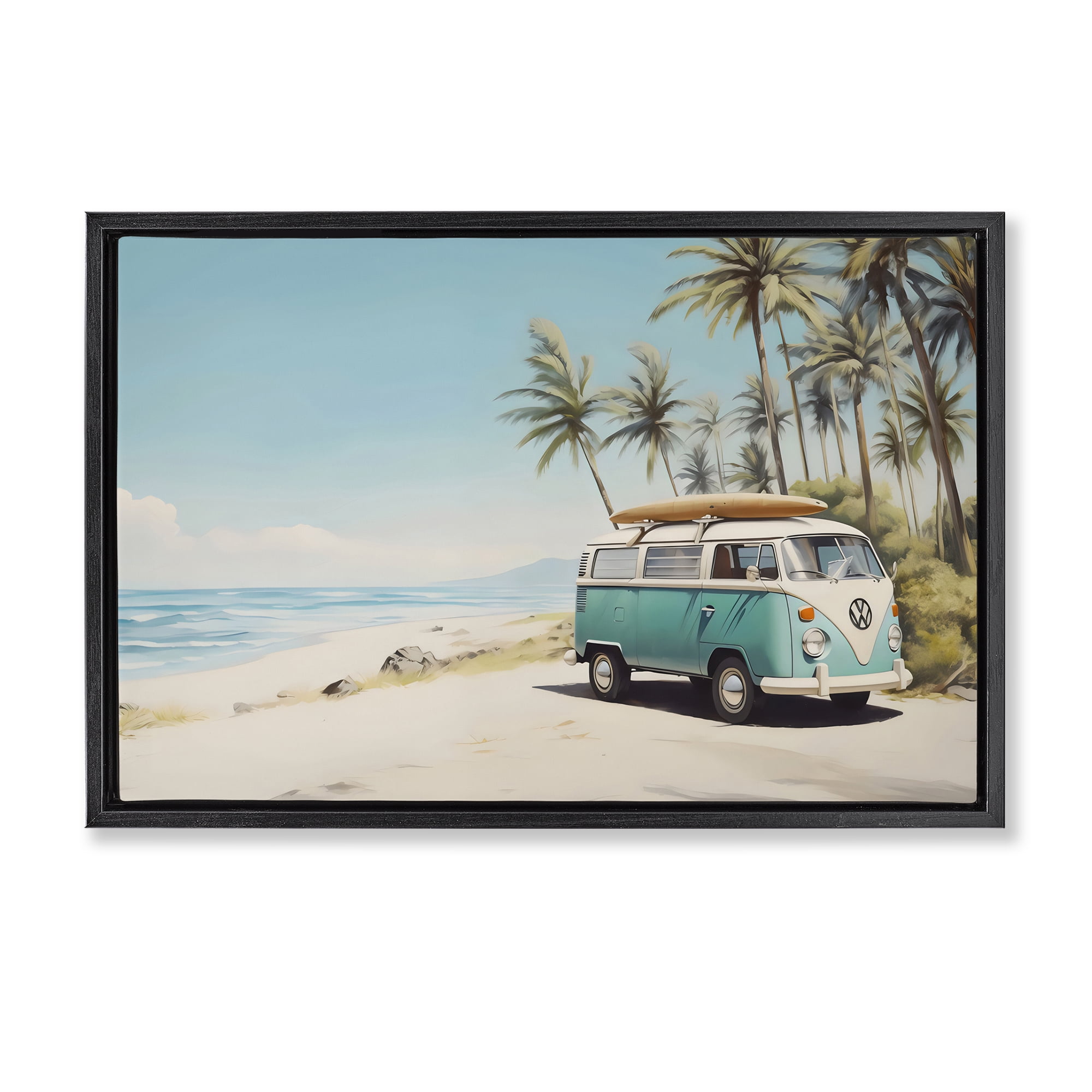 Stupell Industries Summer Bus on Shoreline Transportation Painting ...