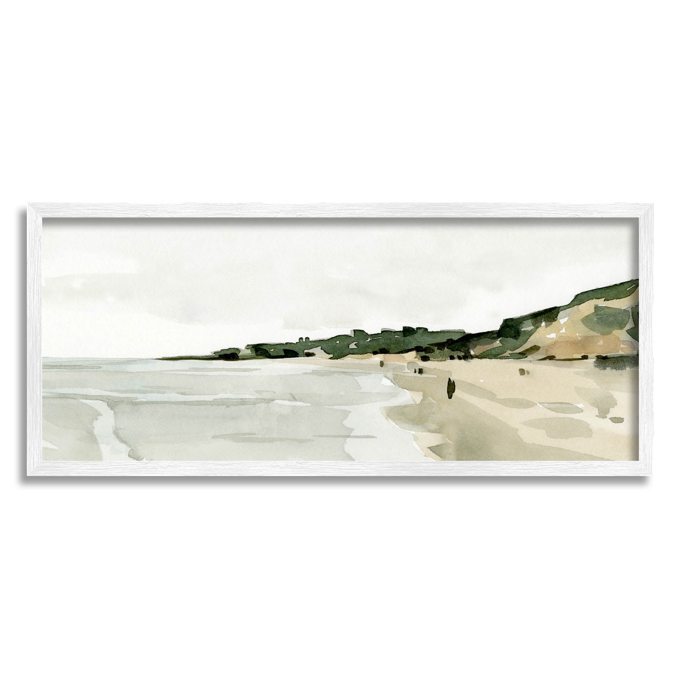 Stupell Industries Summer Coast Distant Beach Shore Painting White ...