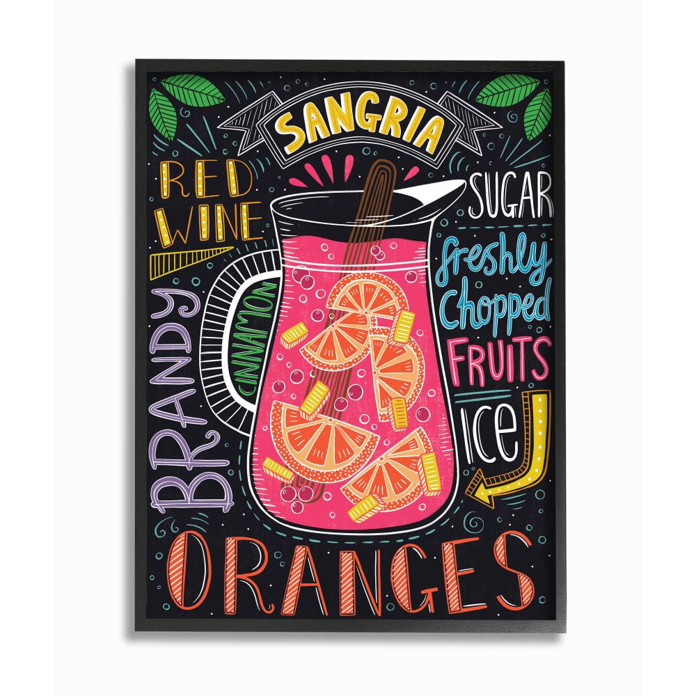 Stupell Industries Summer Sangria Pitcher Chalk Style Ingredient List ...
