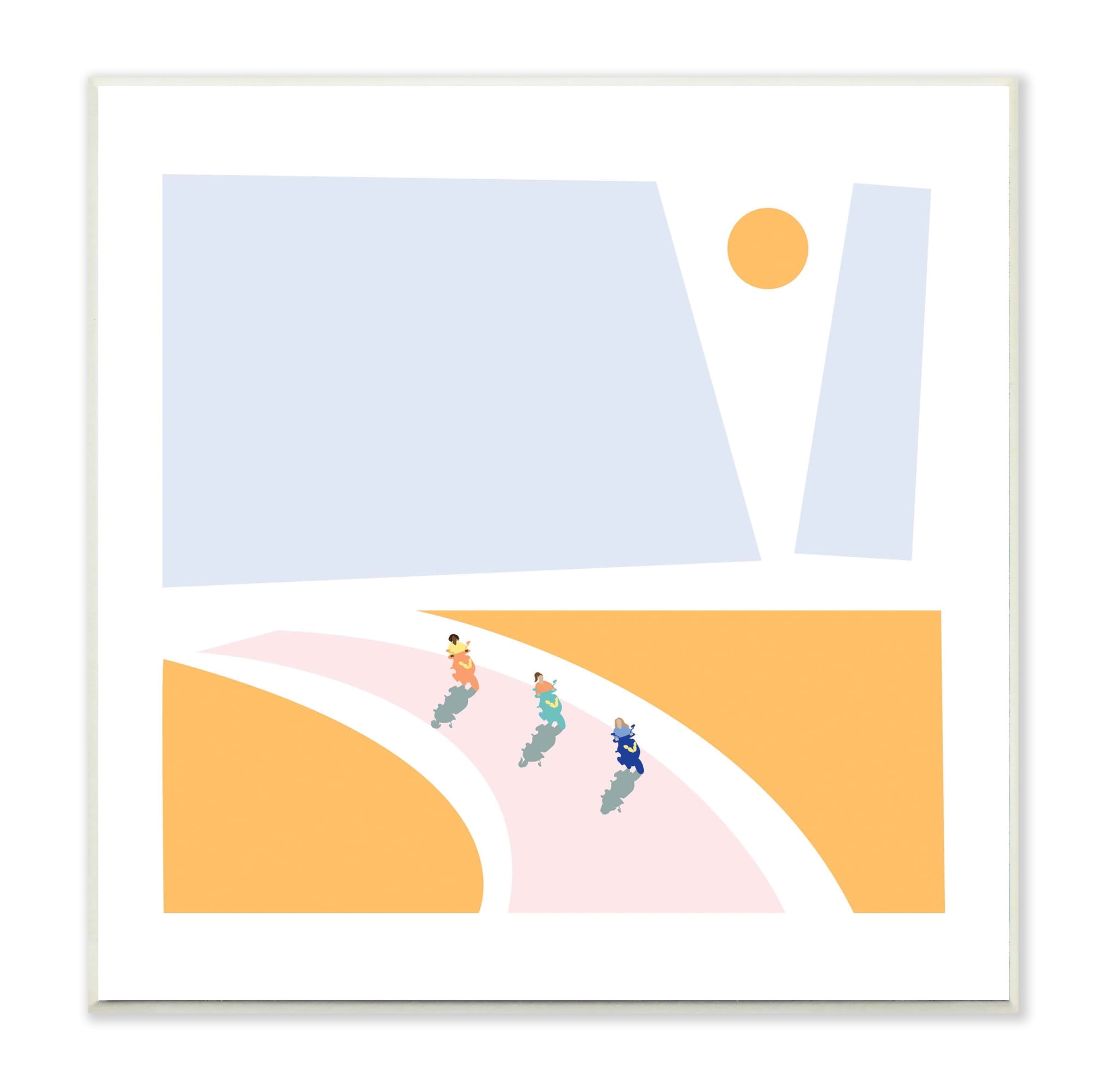 Stupell Industries Summer Vespa Bike Riders Abstract Block Landscape ...