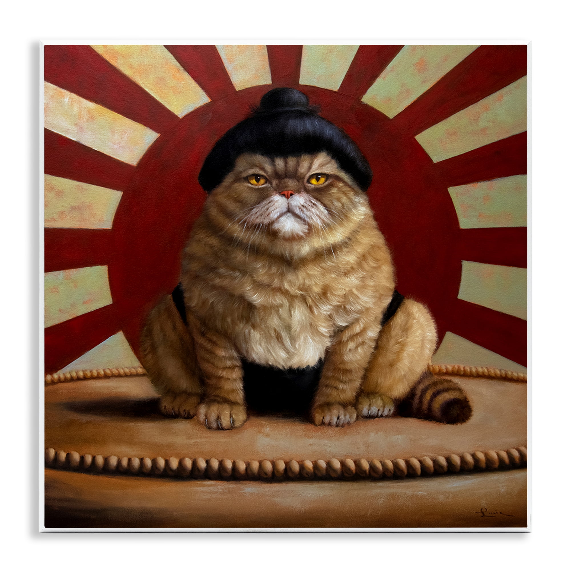 Stupell Industries Sumo Cat with Sun Rays Wall Plaque Art, design by ...