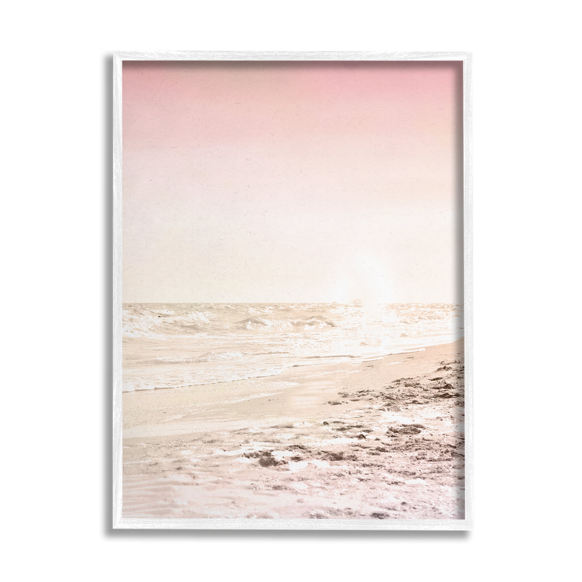 Stupell Industries Sun Burnt Beach Coast Muted Incoming Tide Landscape ...