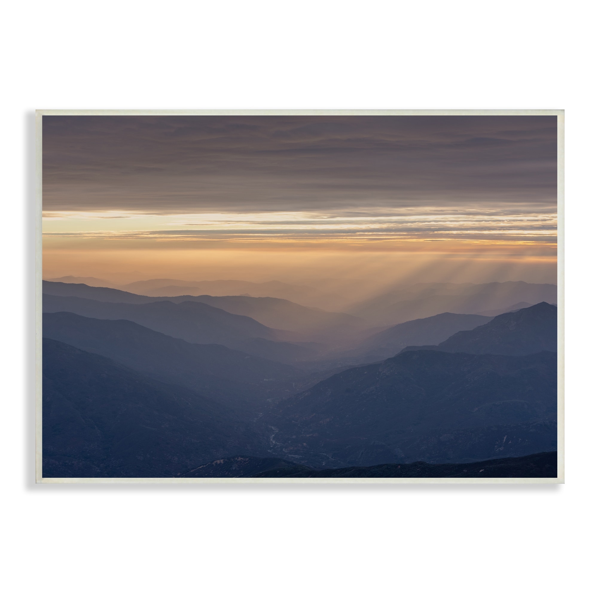 Stupell Sun Rays Mountain Peaks Unframed Art Print - Walmart.com