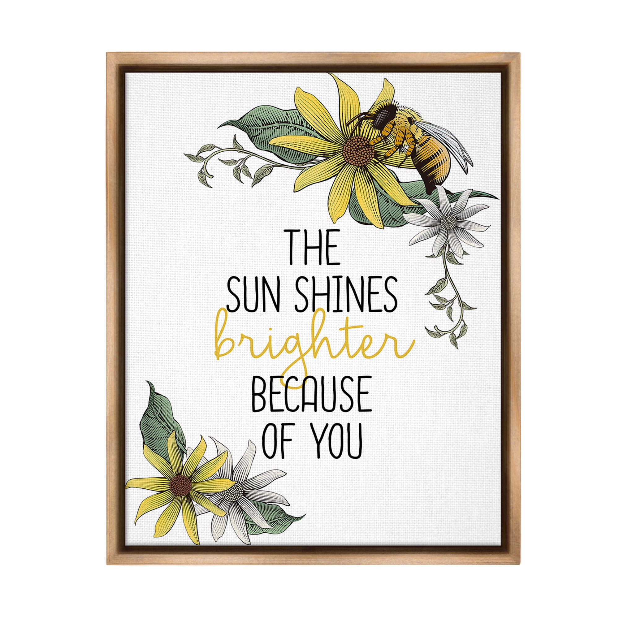 Stupell Industries Sun Shines Brighter Botanical & Floral Painting ...