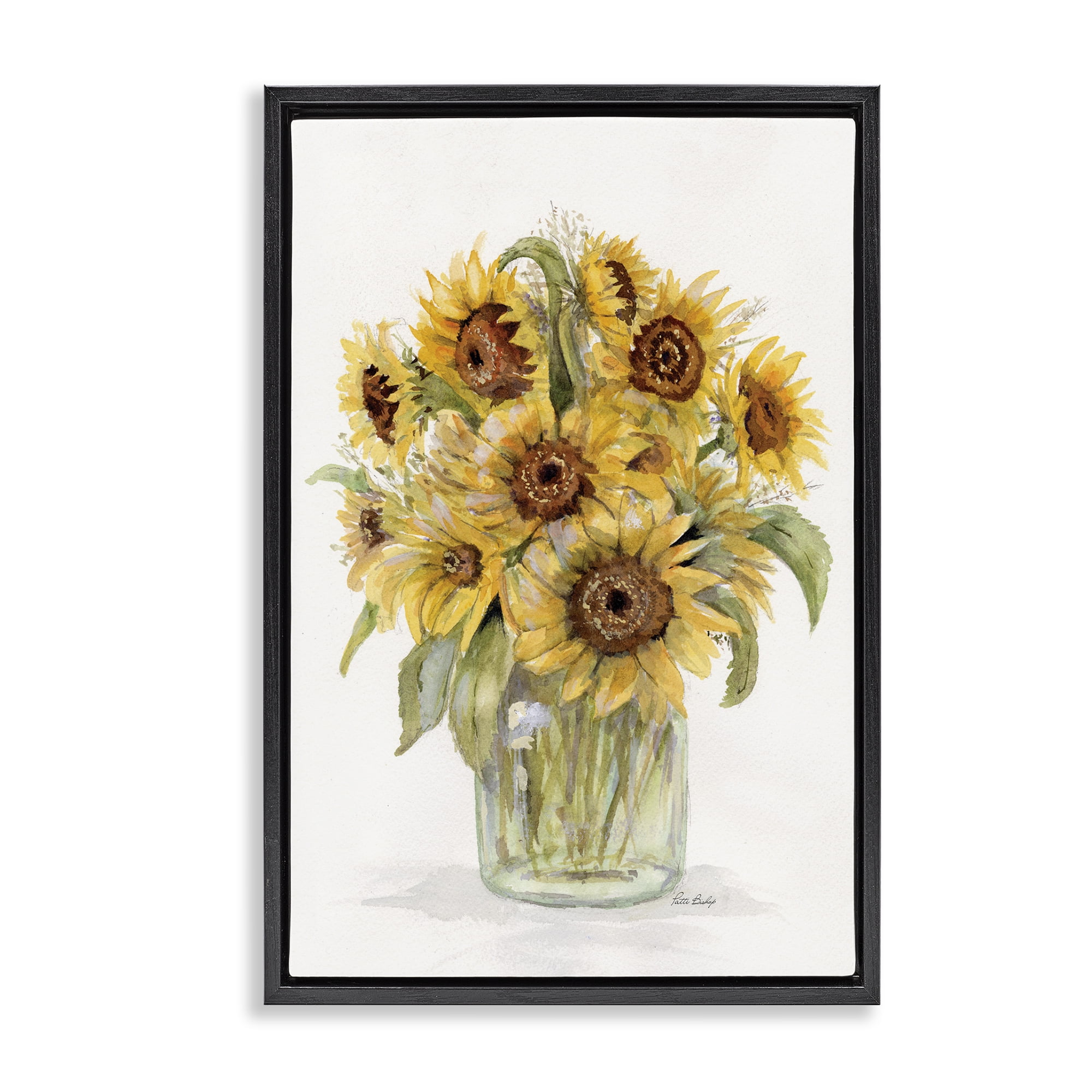 Stupell Industries Sunflower Jar Bouquet Botanical & Floral Painting ...