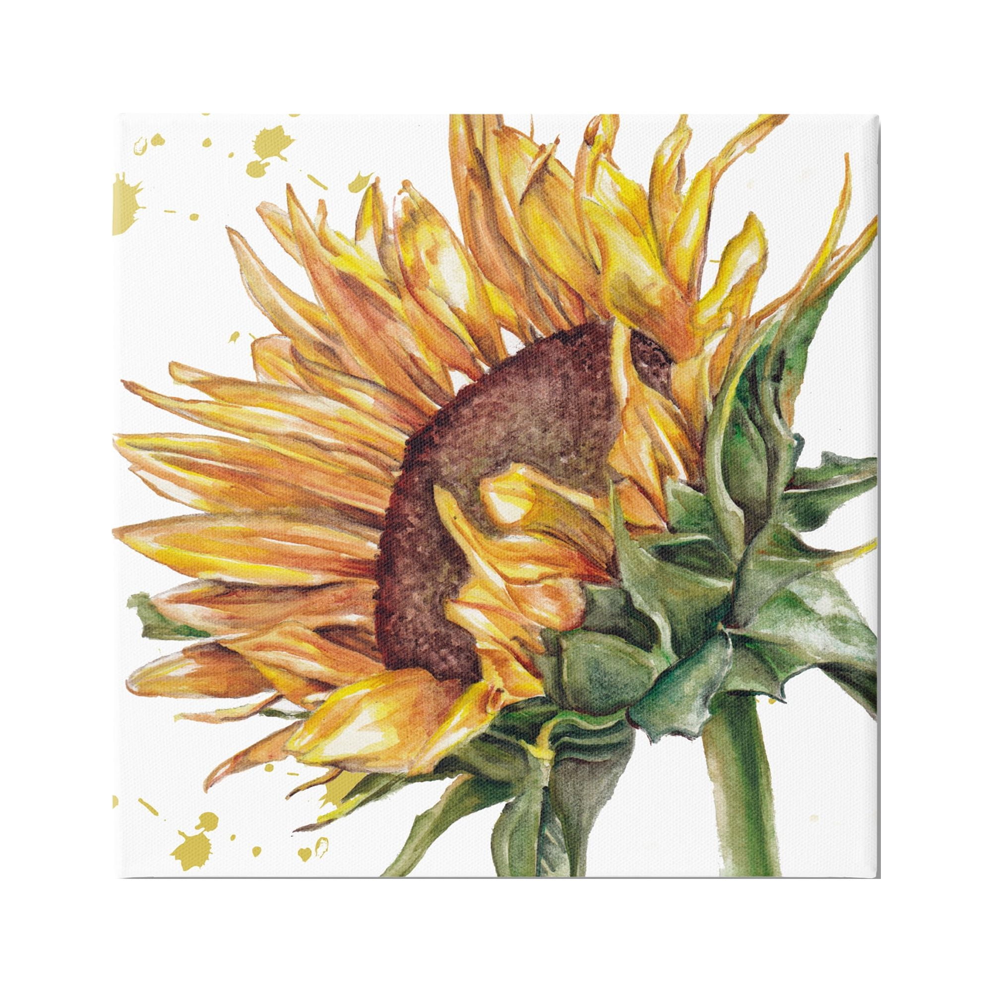 Stupell Industries Sunflower with Modern Splash Botanical & Floral ...