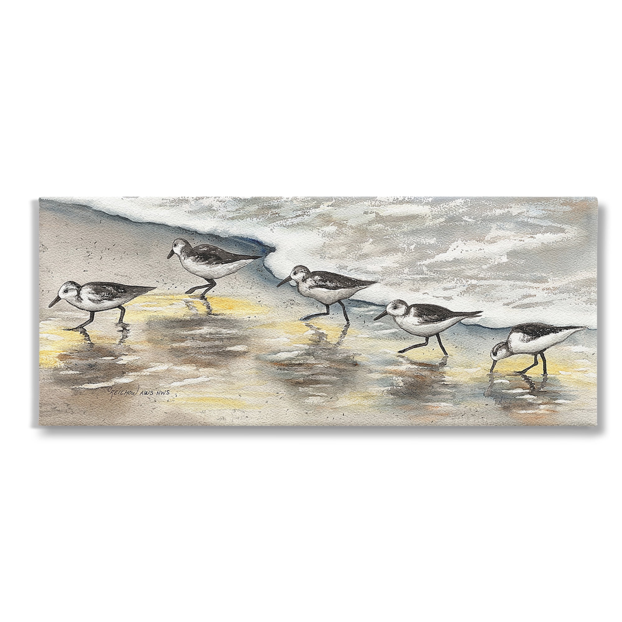 Stupell Industries Sunlit Birds & Beach Foam Animals & Insects Painting ...