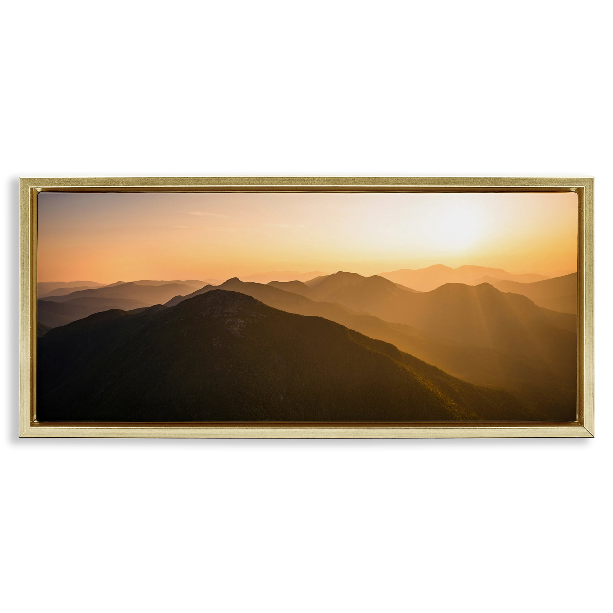 Stupell Industries Sunrise Over The Adirondacks Gold Framed Floater ...