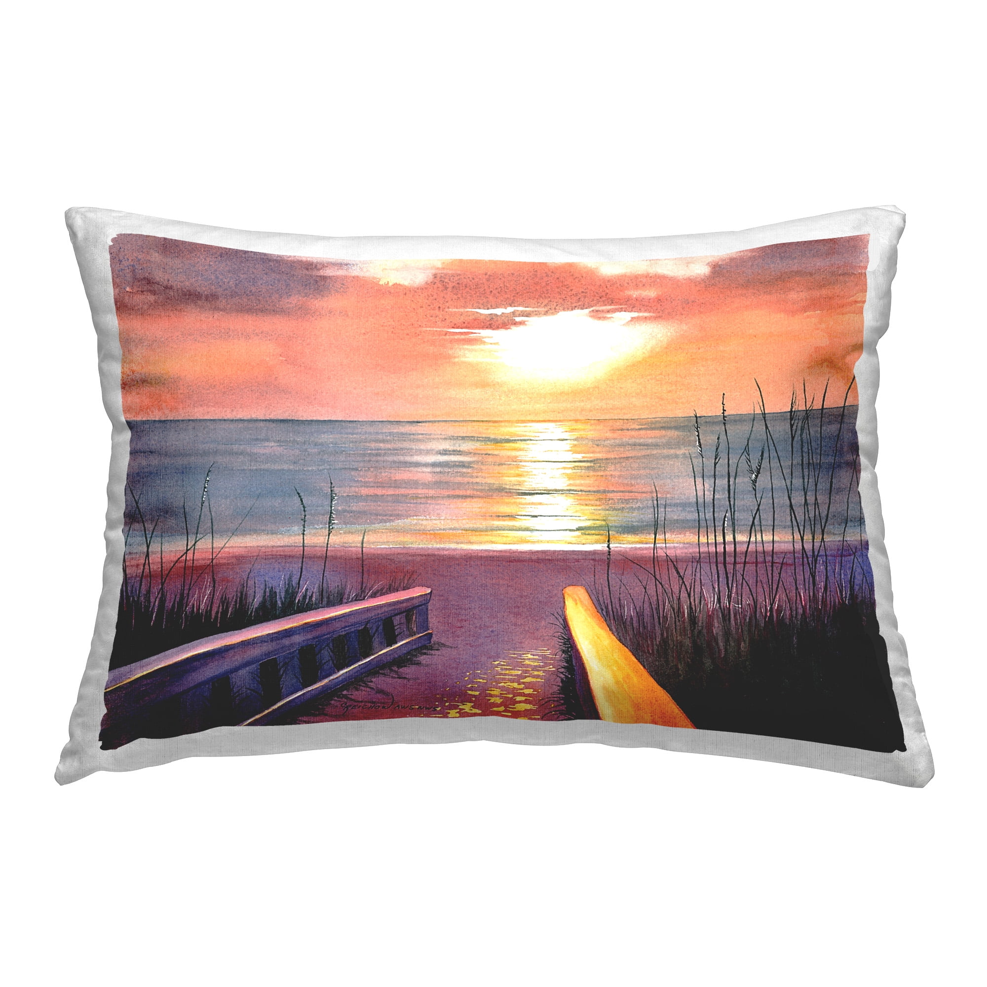 Stupell Industries Sunset Beach Path Decorative Printed Throw Pillow ...