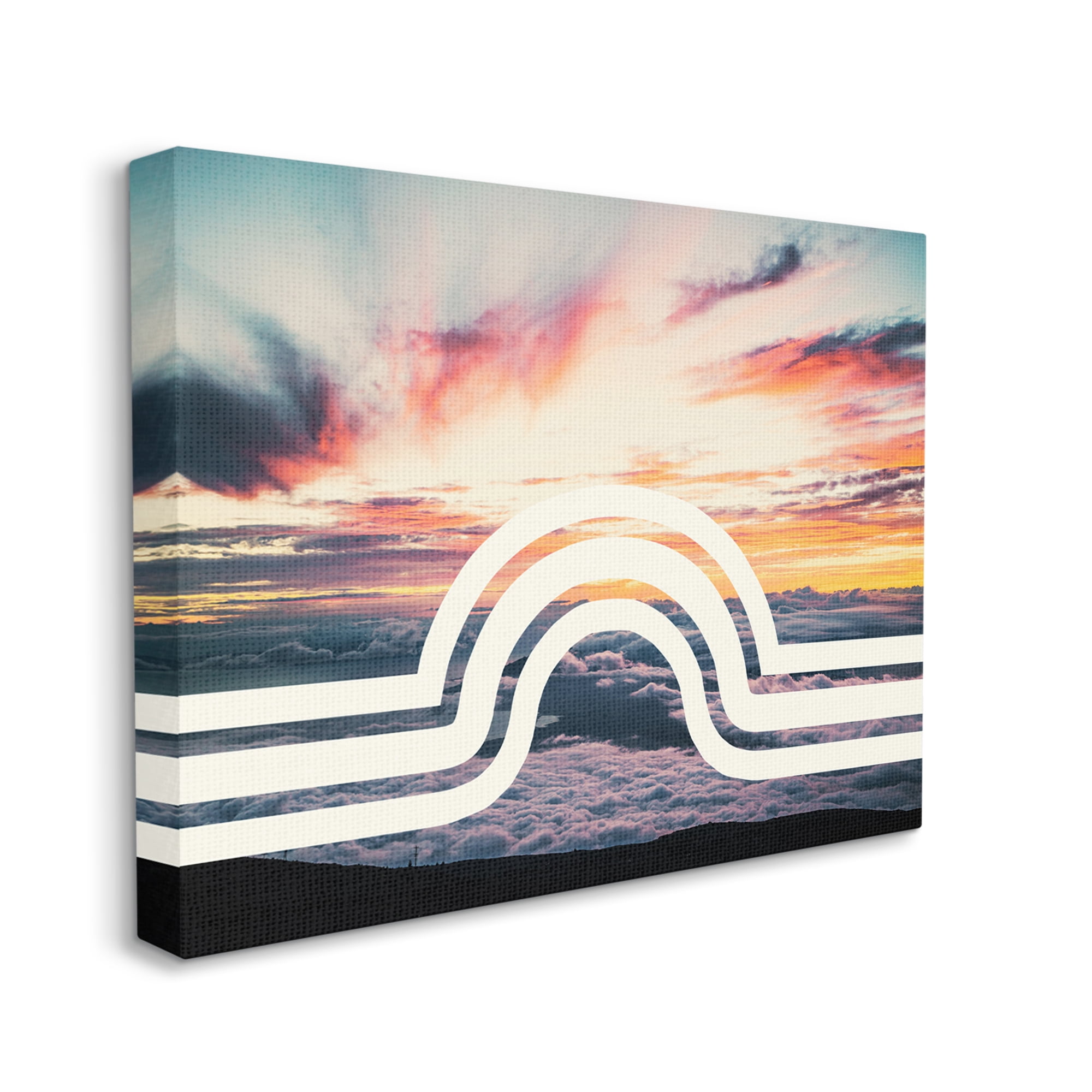 Stupell Industries Sunset Cloud Landscape White Arch Line Abstract ...