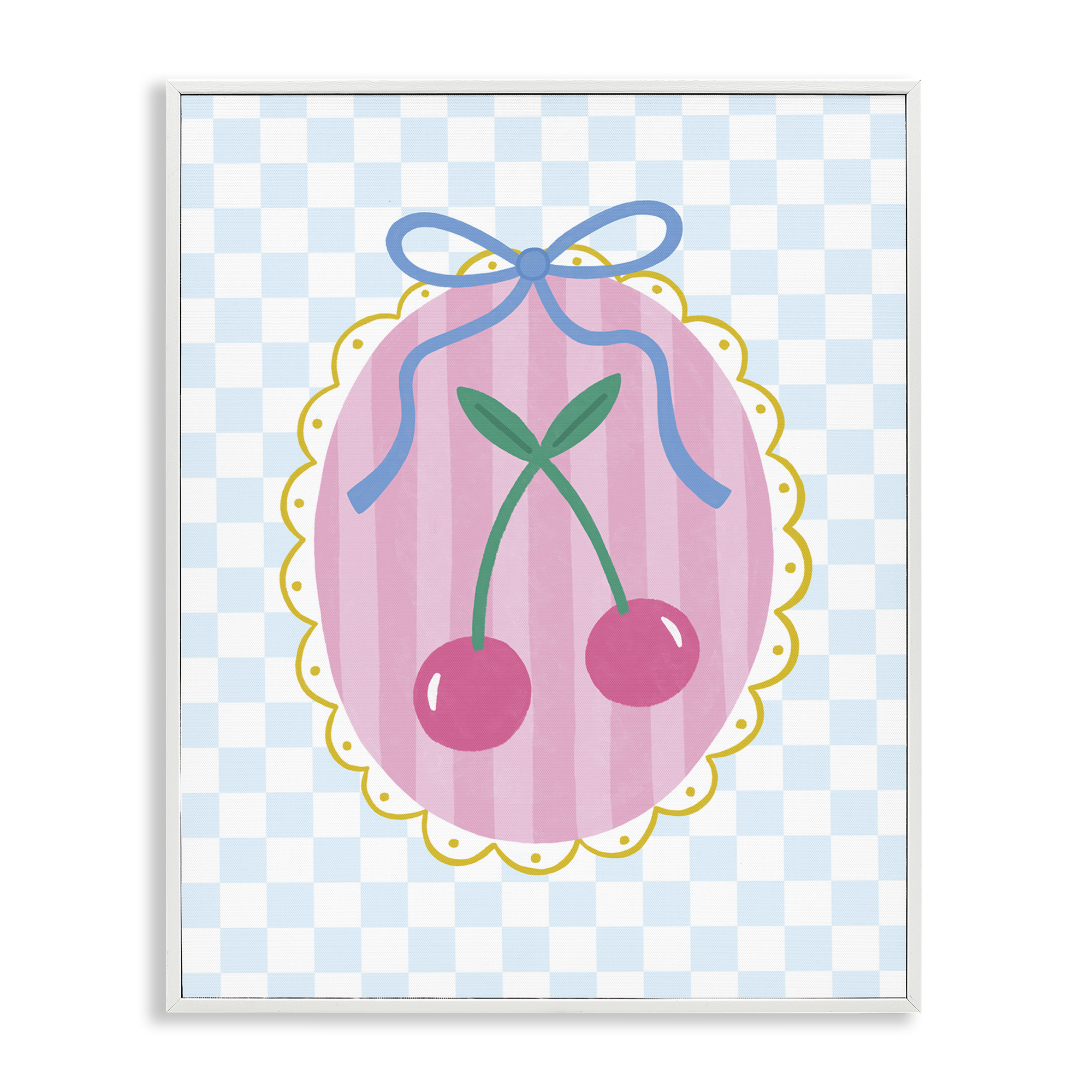 Stupell Industries Sweet Cherries on Checkered Food & Beverage Painting ...