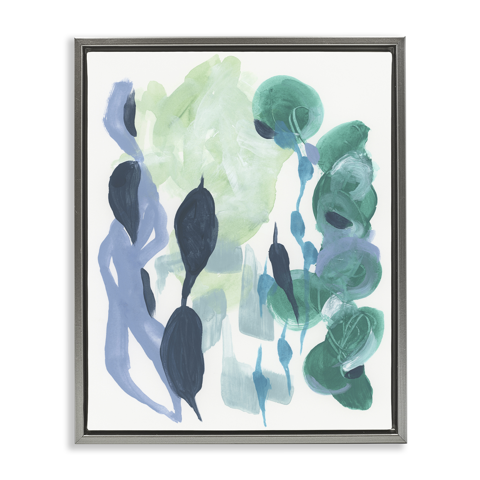 Stupell Industries Symbolic Leafy Paint Shapes Abstract Painting Gray ...