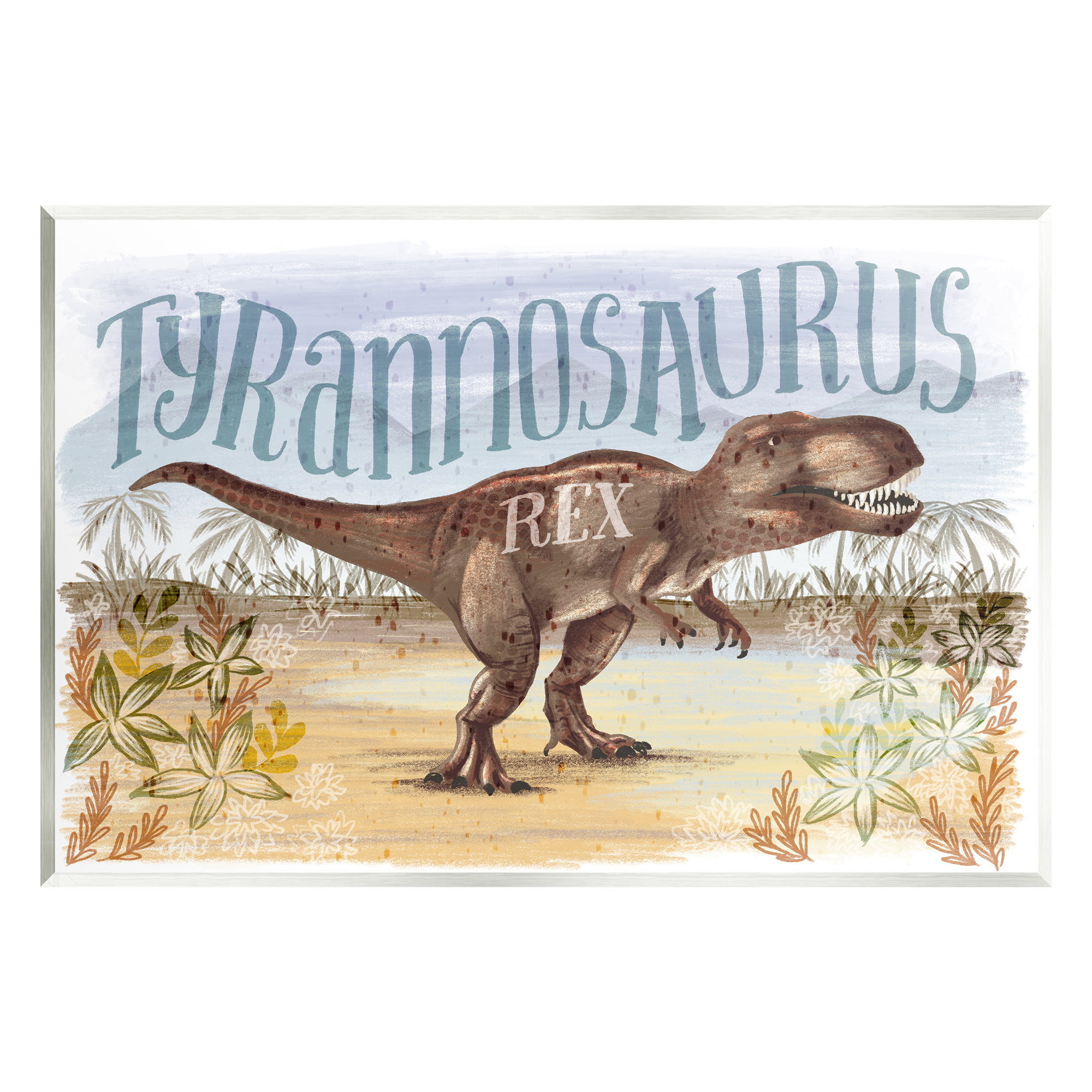 Stupell Industries T-Rex in Nature Animals & Insects Painting Unframed ...