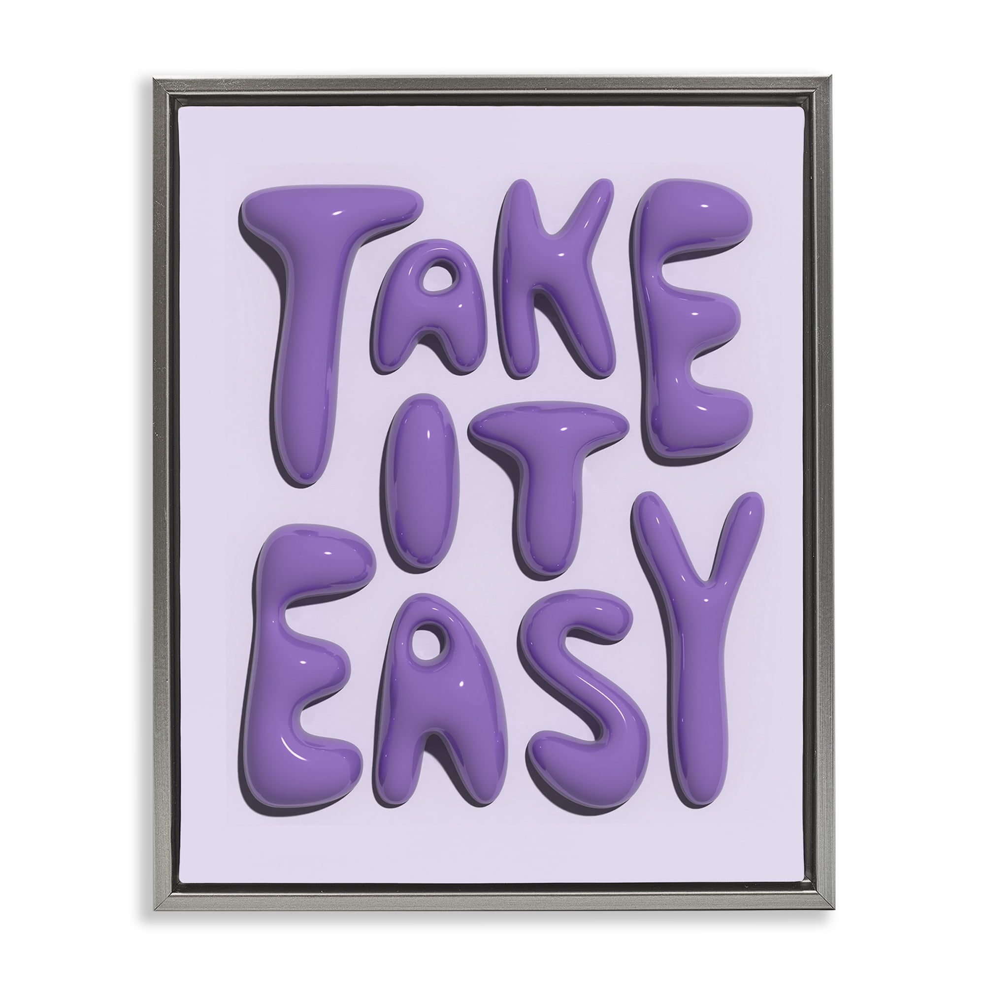 Stupell Industries Take It Easy Letters Text & Numbers Painting Gray ...