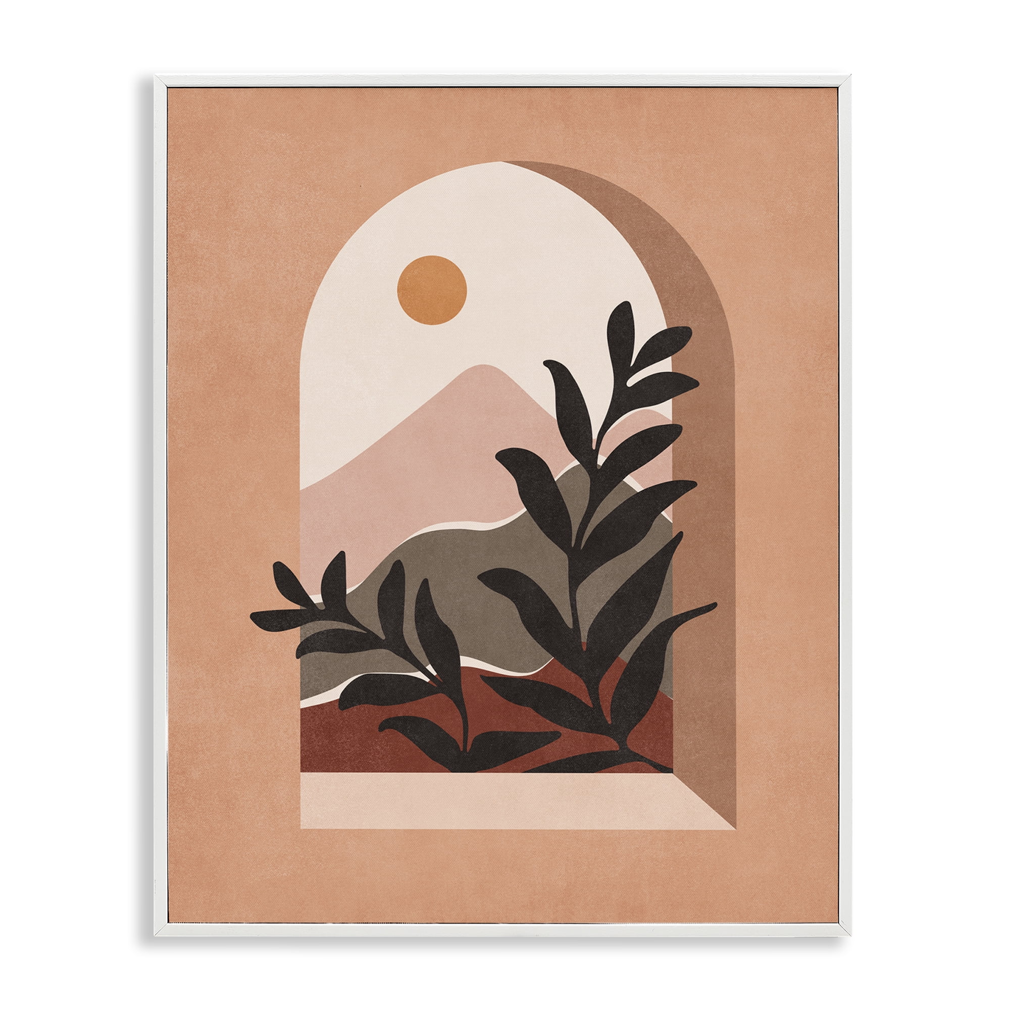 Stupell Industries Terracotta Boho Window Landscape & Nature Painting ...