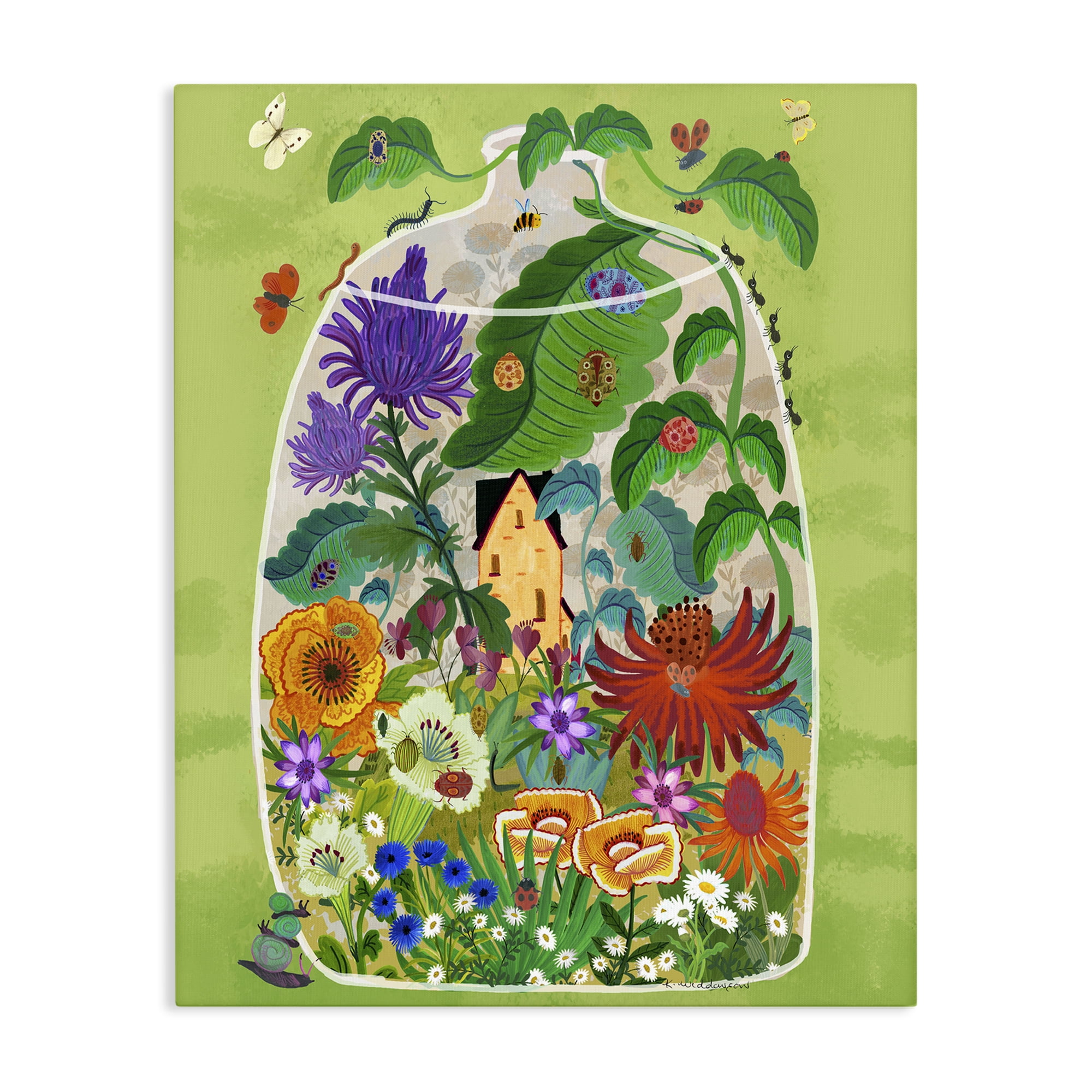 Stupell Industries Terrarium Bug Garden Canvas Wall Art, design by Kay ...