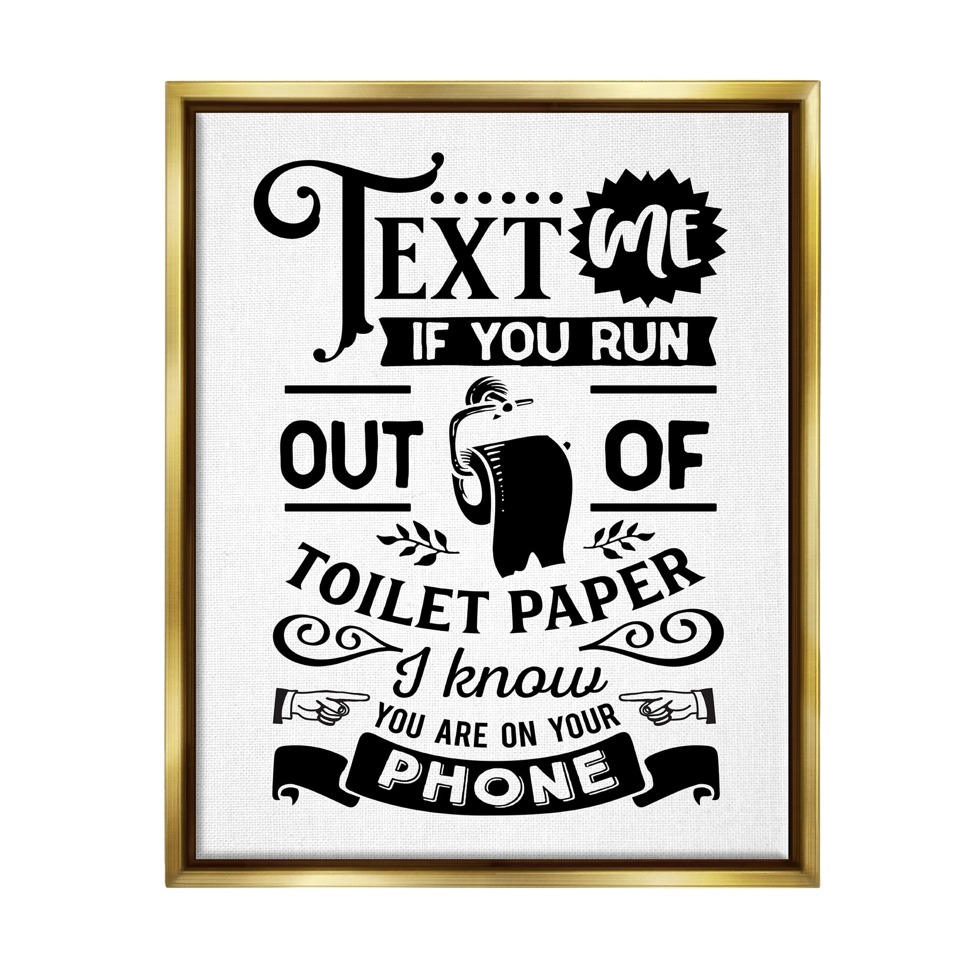 Stupell Industries Text For Toilet Paper Vintage Text Bathroom Sign ...