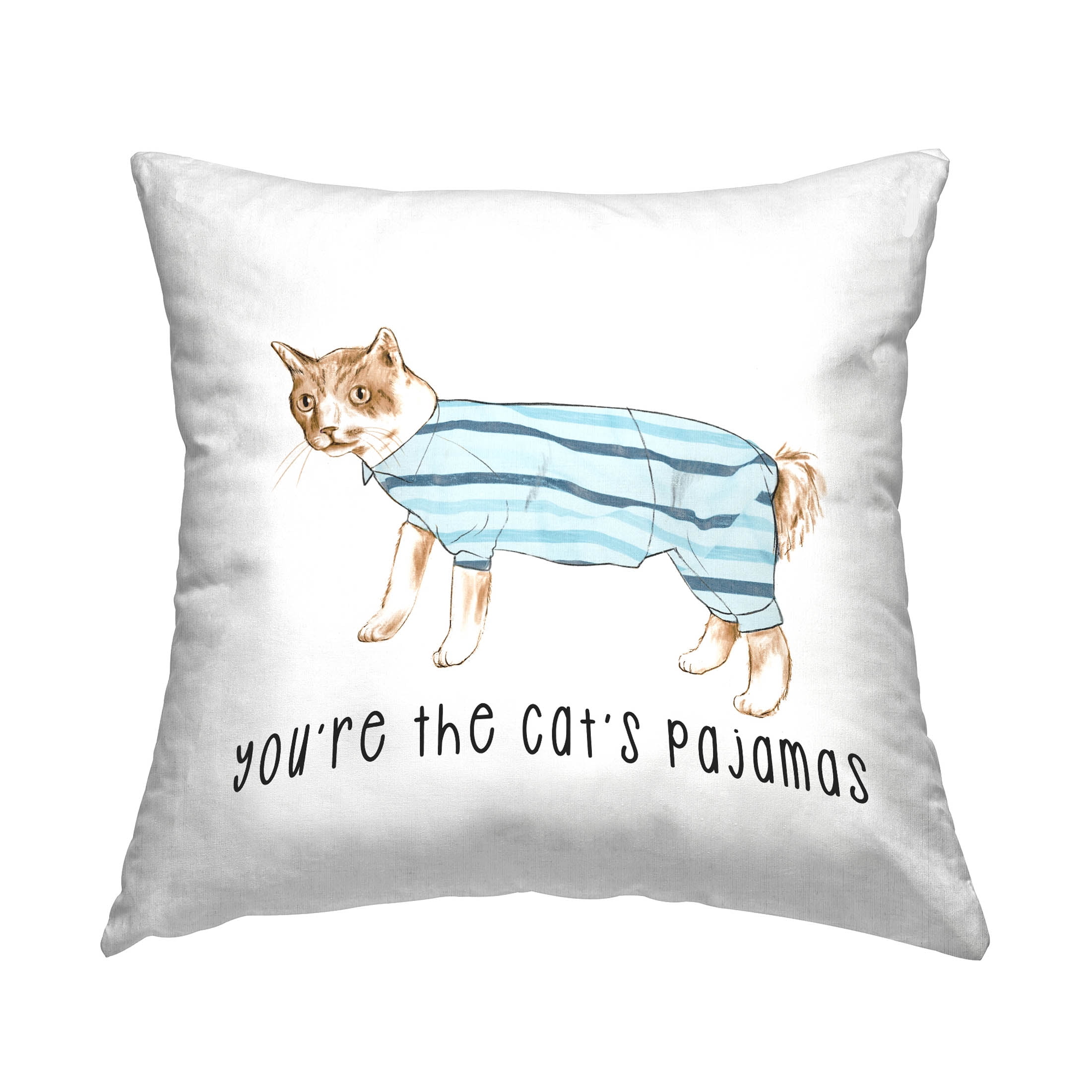 Stupell Industries The Cat's Pajamas Funny Phrase Printed Throw Pillow ...