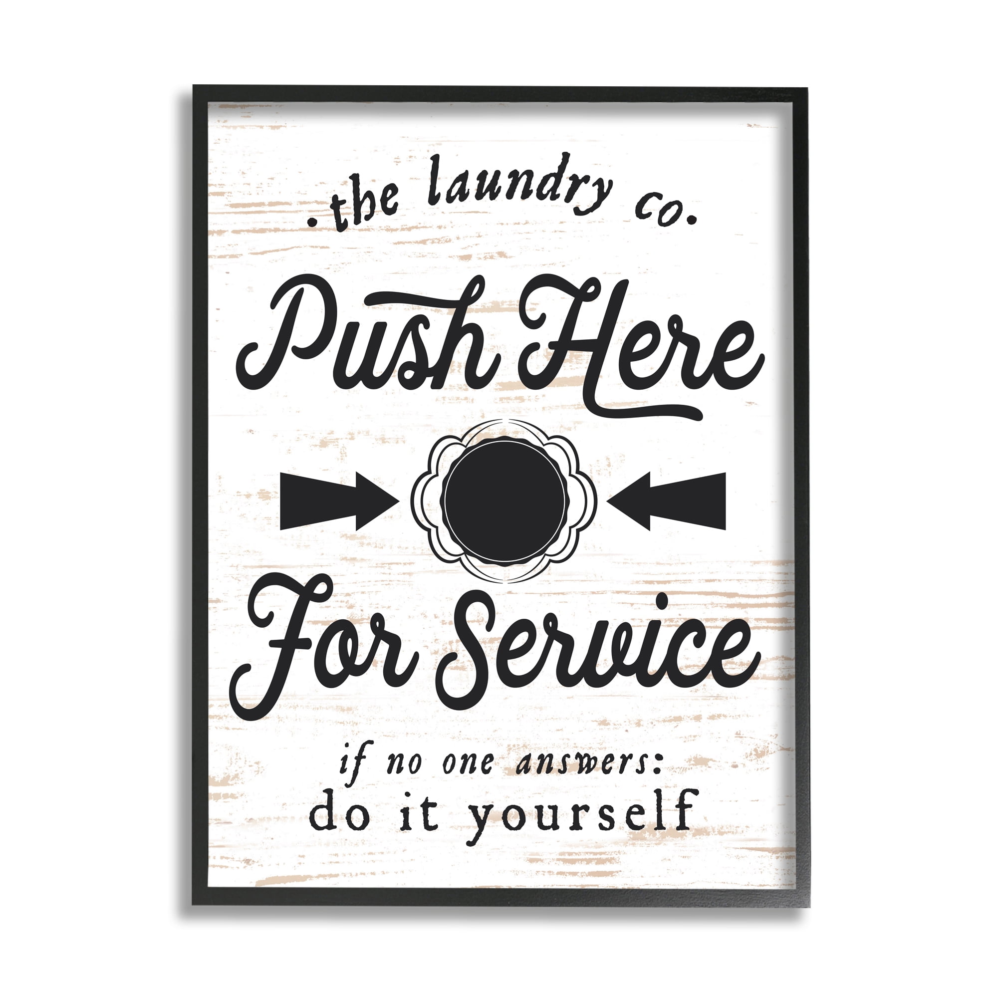 Stupell Industries The Laundry Co. Push Fake Button for Service Humor ...