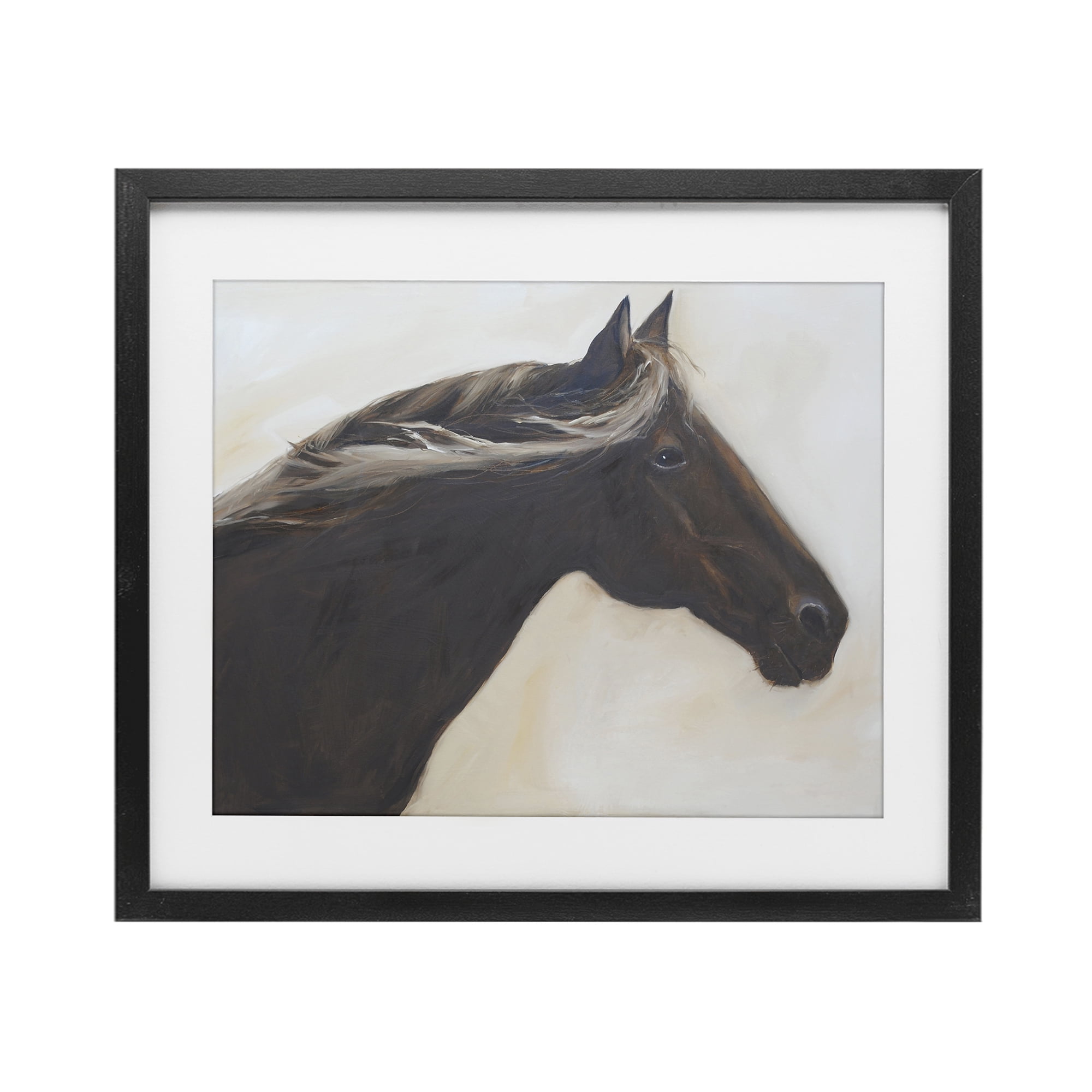 Stupell Industries The Mare In Profile Black Framed Print Under Glass ...